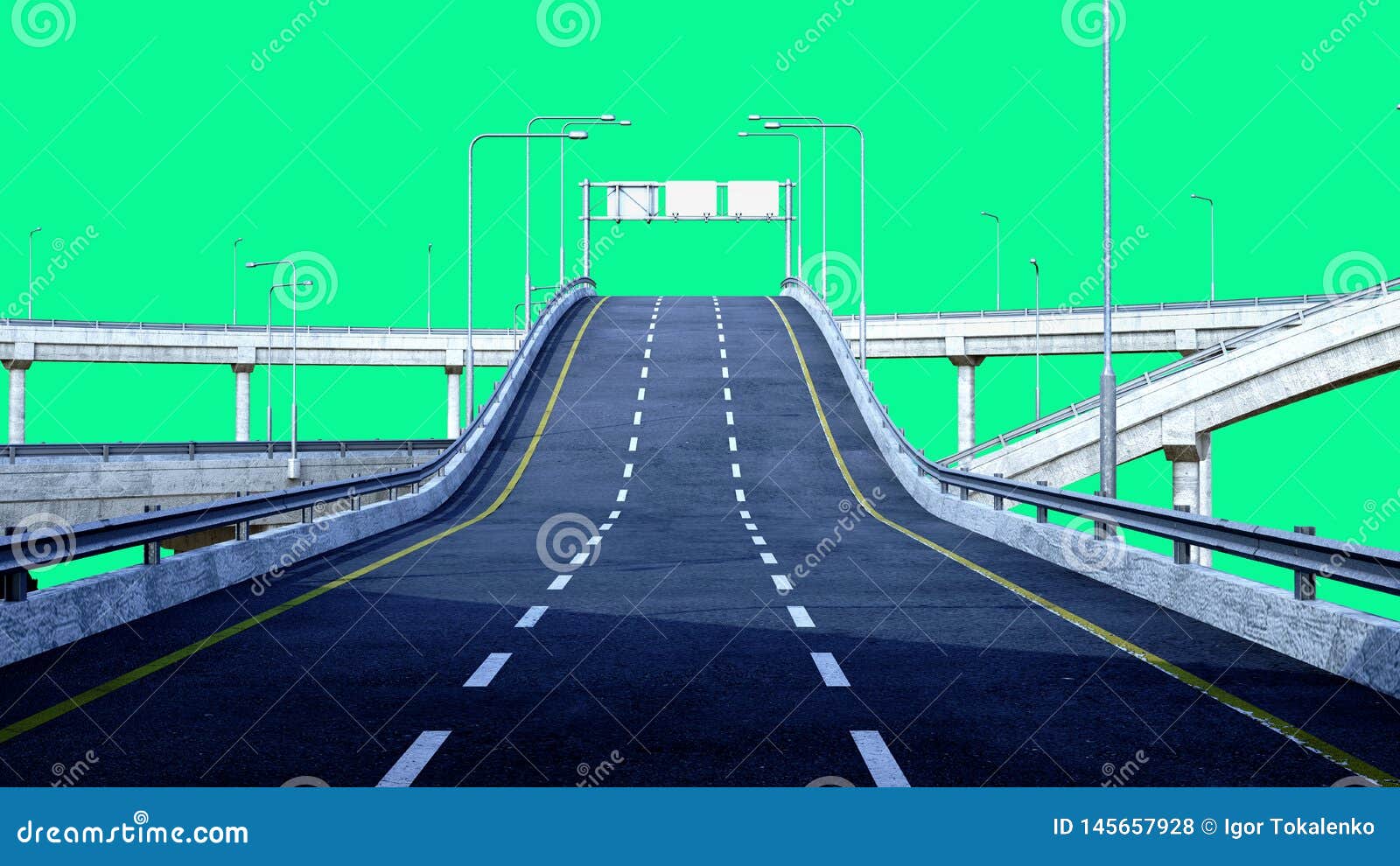 Road Freeway Travel Concept Route Direction Vector 3d Render on City ...