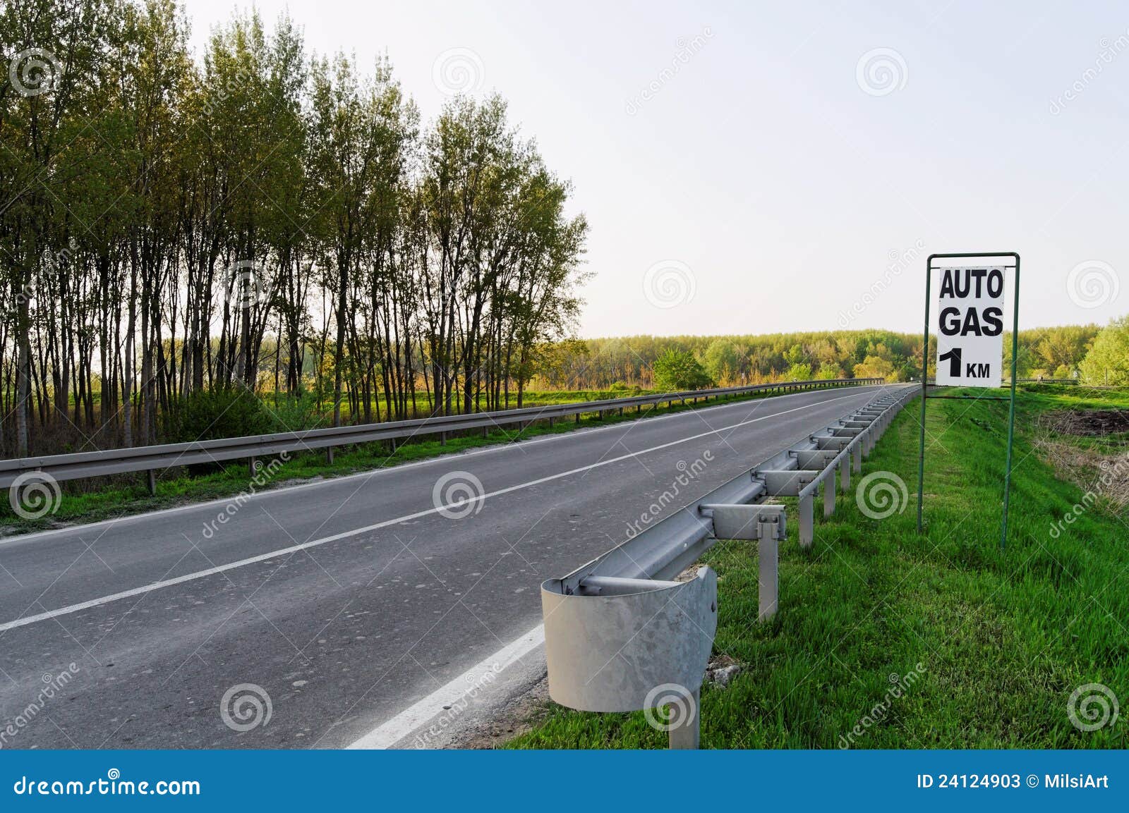 Road with gas sign stock image. Image of filling, automobile - 24124903