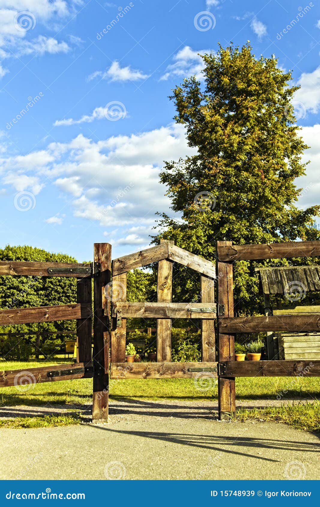 Road gate trees and sky stock image. Image of sunlight - 15748939
