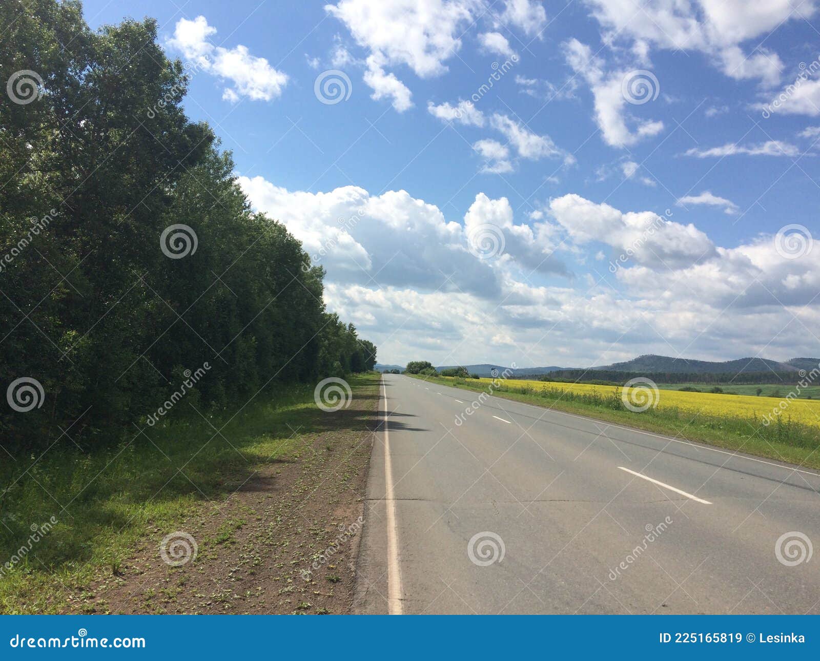 The Road that Goes into the Distance Stock Image - Image of hill ...