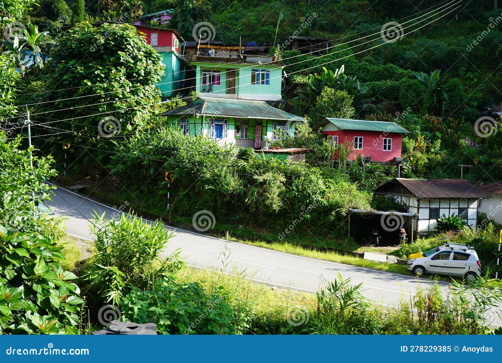 Road Goes through Lightam Village of Sikkim Stock Image - Image of ...