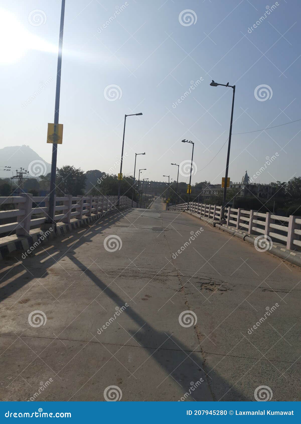 Road Going on the Culvert and Light Poles.and Scenery! Stock Photo ...