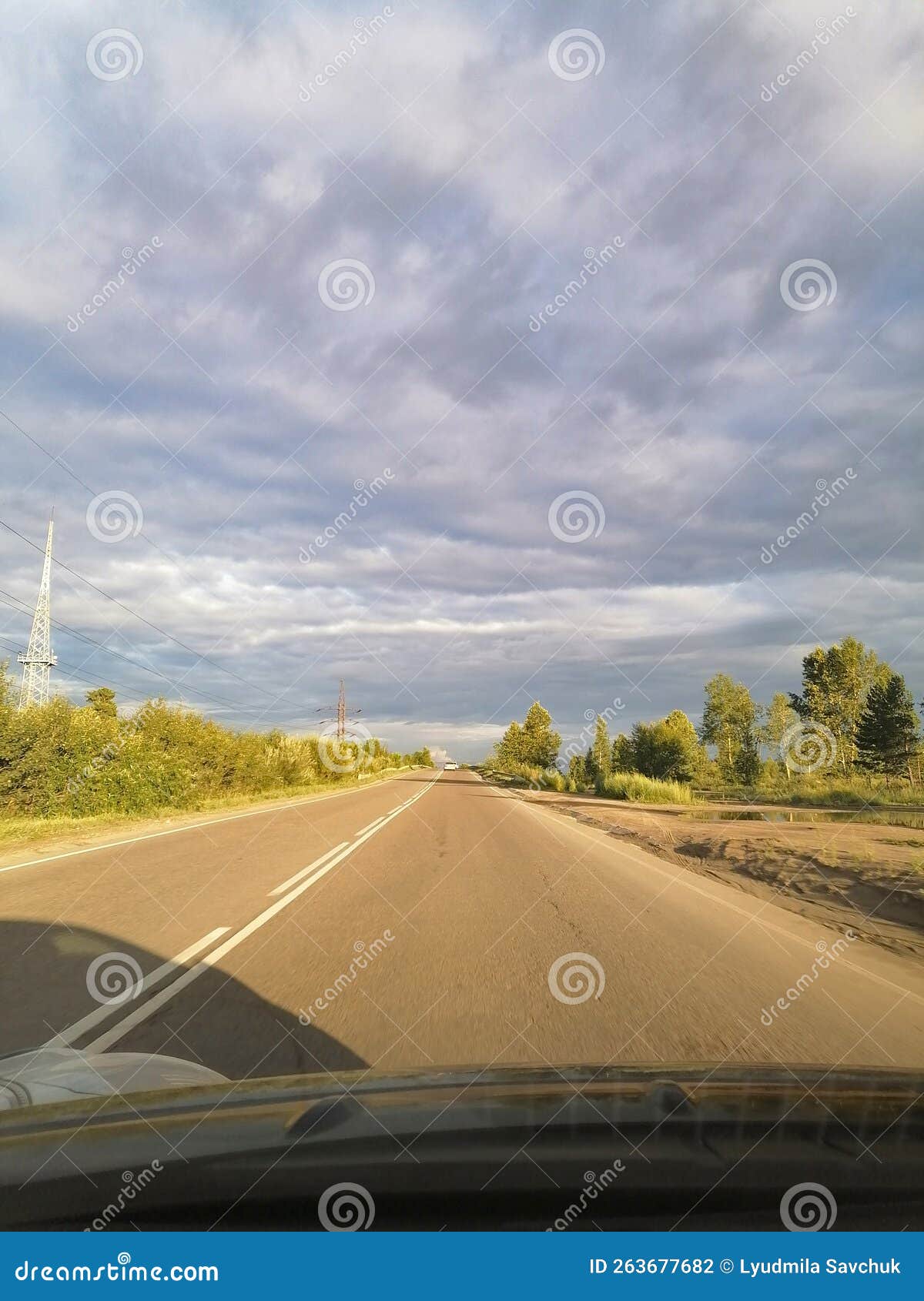 The Road Going into the Distance Stock Photo - Image of distance, cloud ...