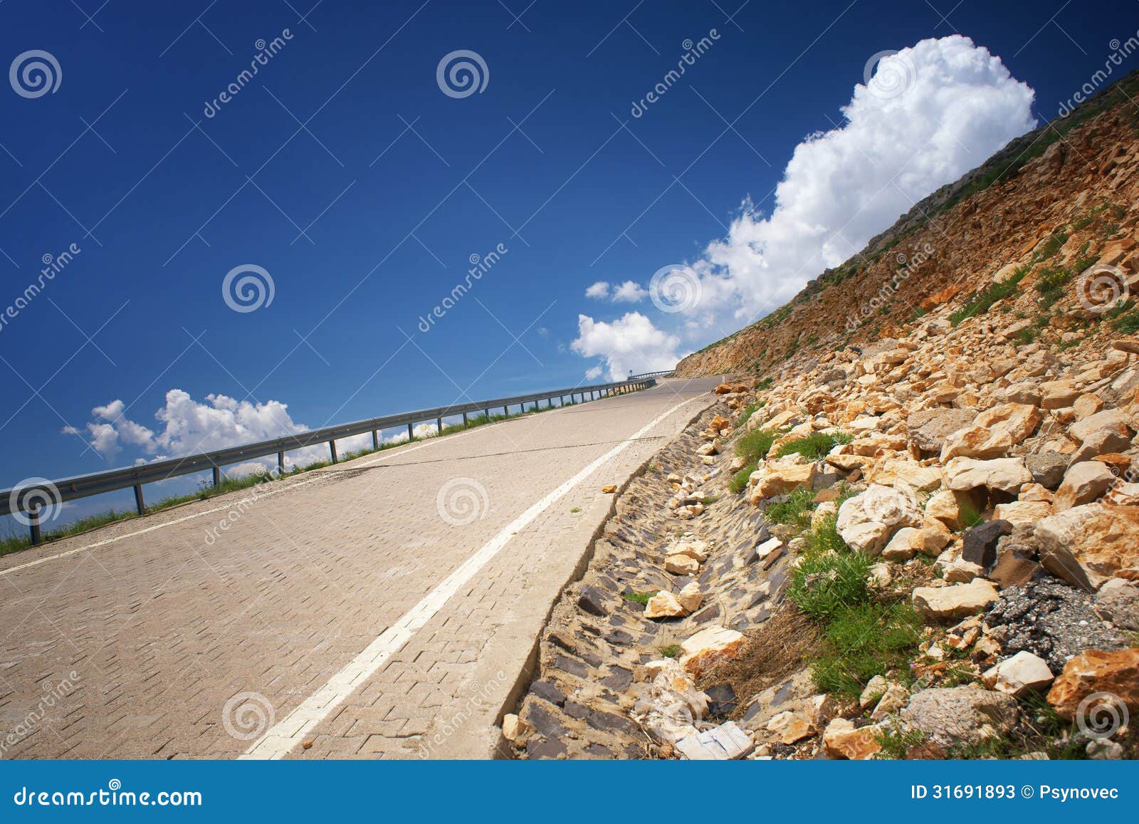 Road going up stock image. Image of transportation, barrier - 31691893