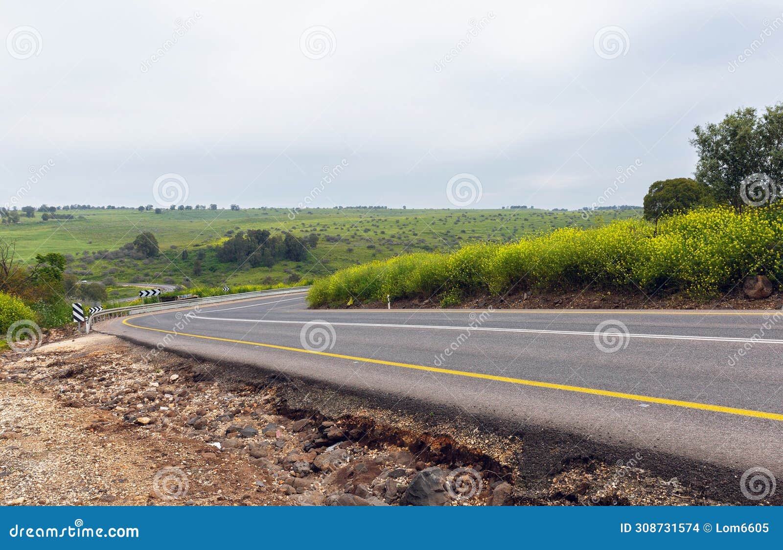 Road on the Golan Heights in Israel Stock Photo - Image of golan ...