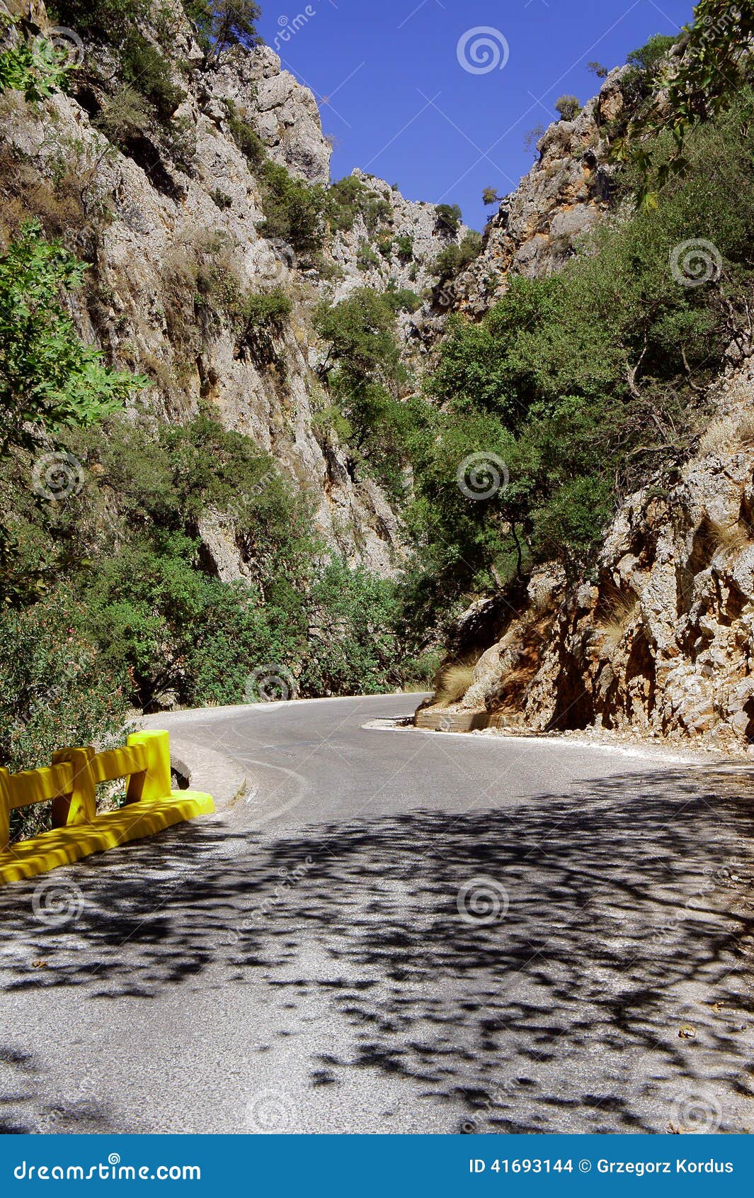 The Road through the Gorge Therisso Stock Photo - Image of island ...