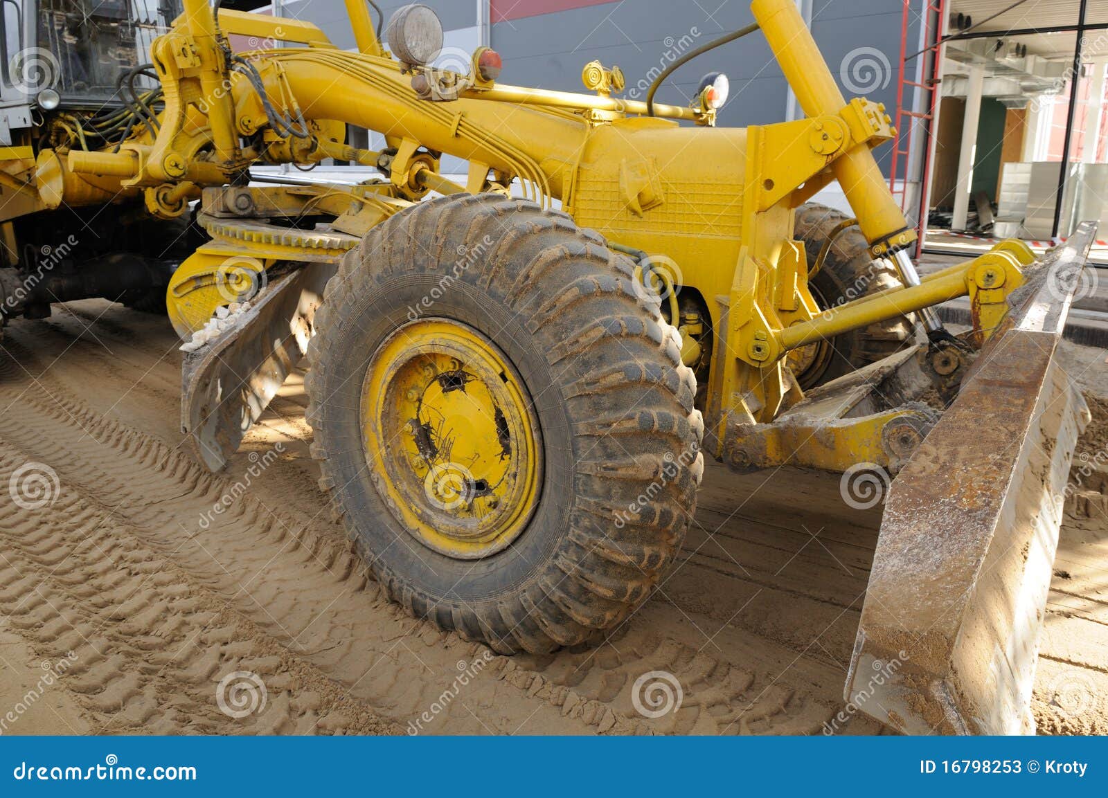 Road grader stock image. Image of earthmover, making - 16798253