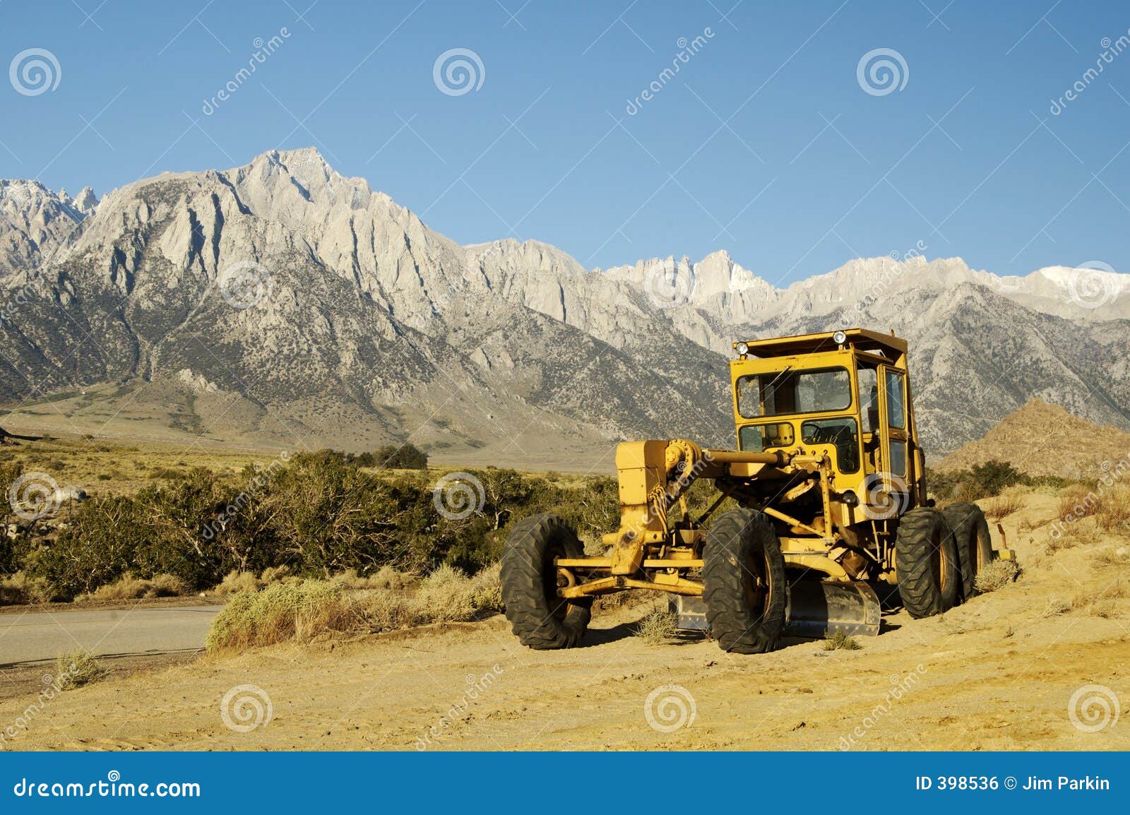 Road grader stock photo. Image of mountains, site, building - 398536