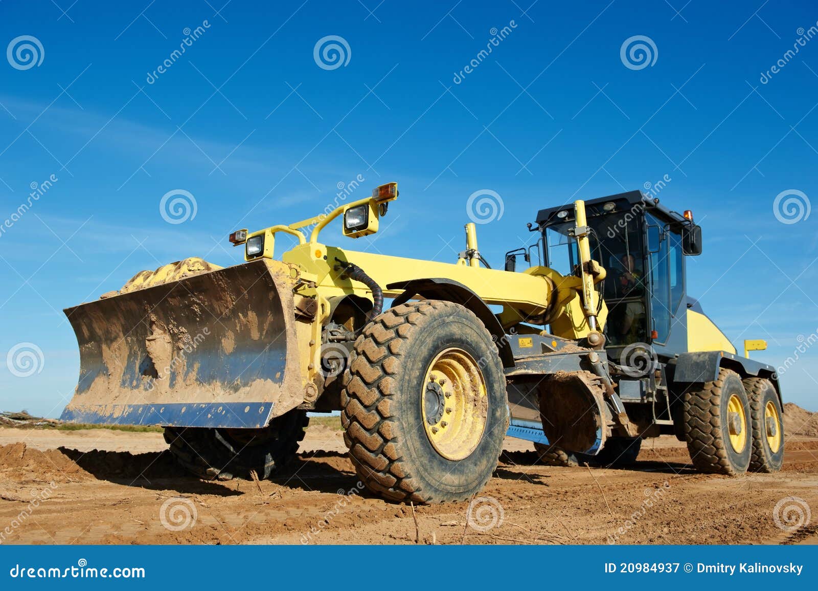 Road grader bulldozer stock image. Image of large, heavy - 20984937