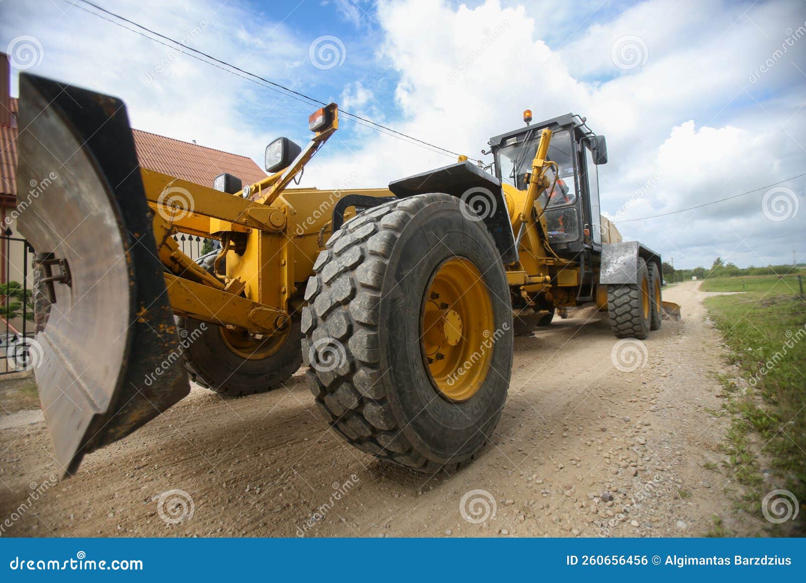 Road Grader Bulldozer, Leveling the Settlements on the Road Editorial ...