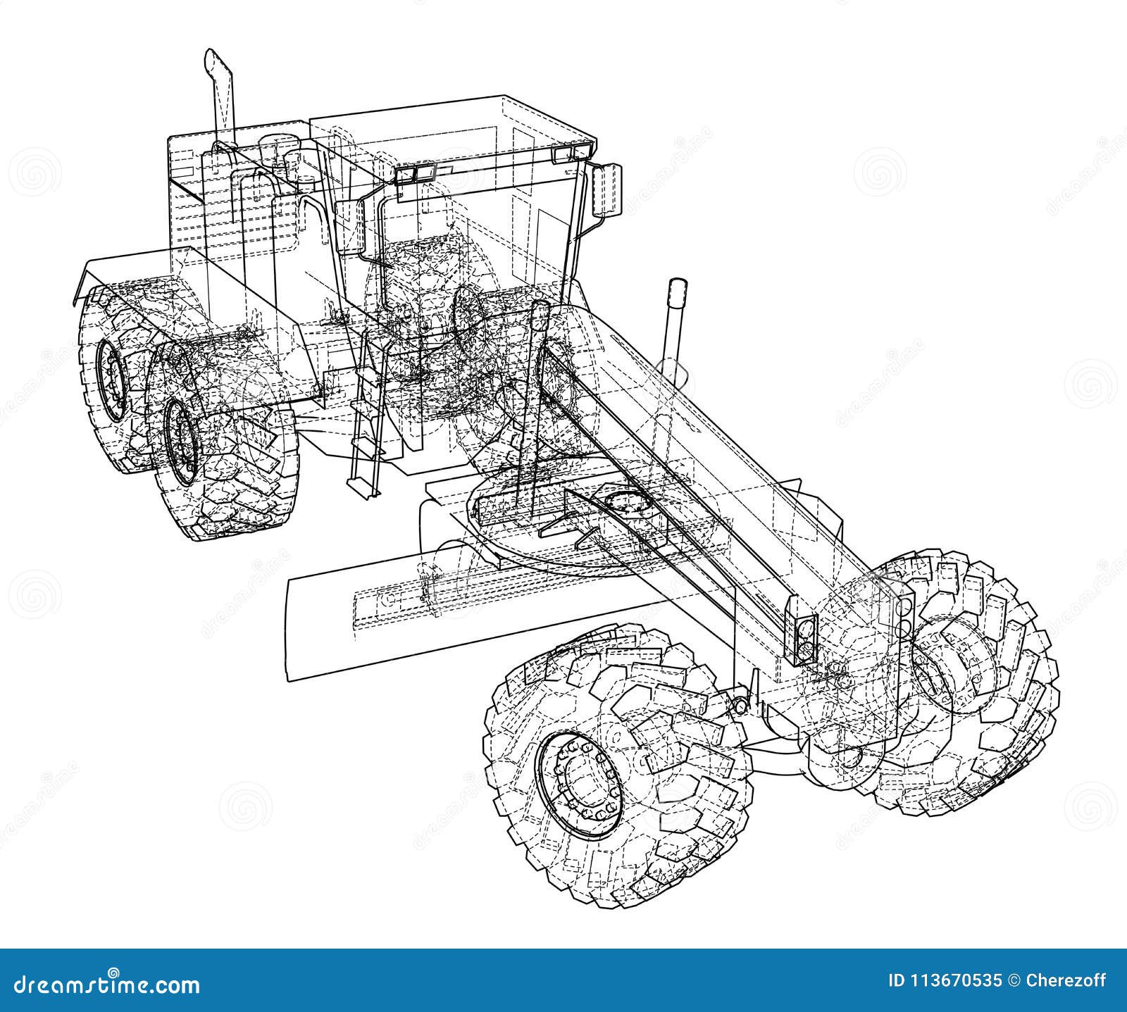 Road Grader. 3d Illustration Stock Illustration - Illustration of drag ...