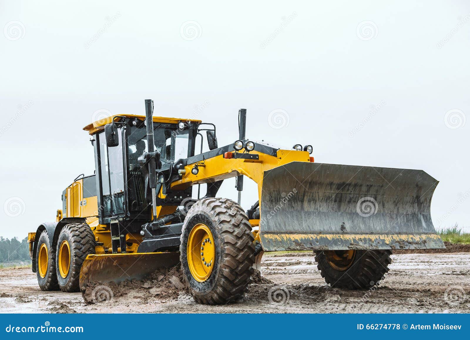 Road Grader - Heavy Earth Moving Dirty Stock Photo - Image of outdoors ...