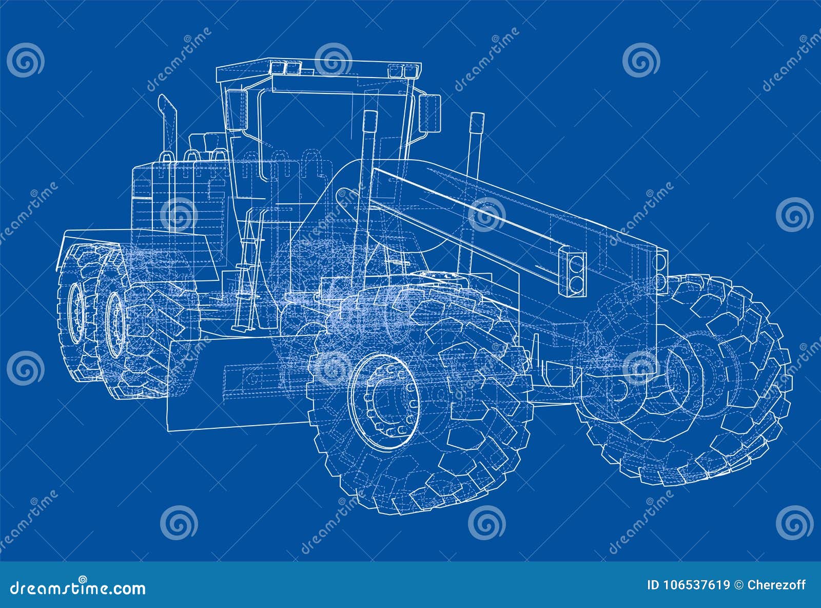 Road grader. Vector stock vector. Illustration of business - 106537619