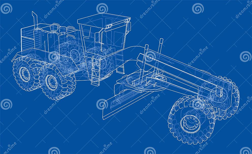 Road grader. Vector stock vector. Illustration of excavator - 107818800