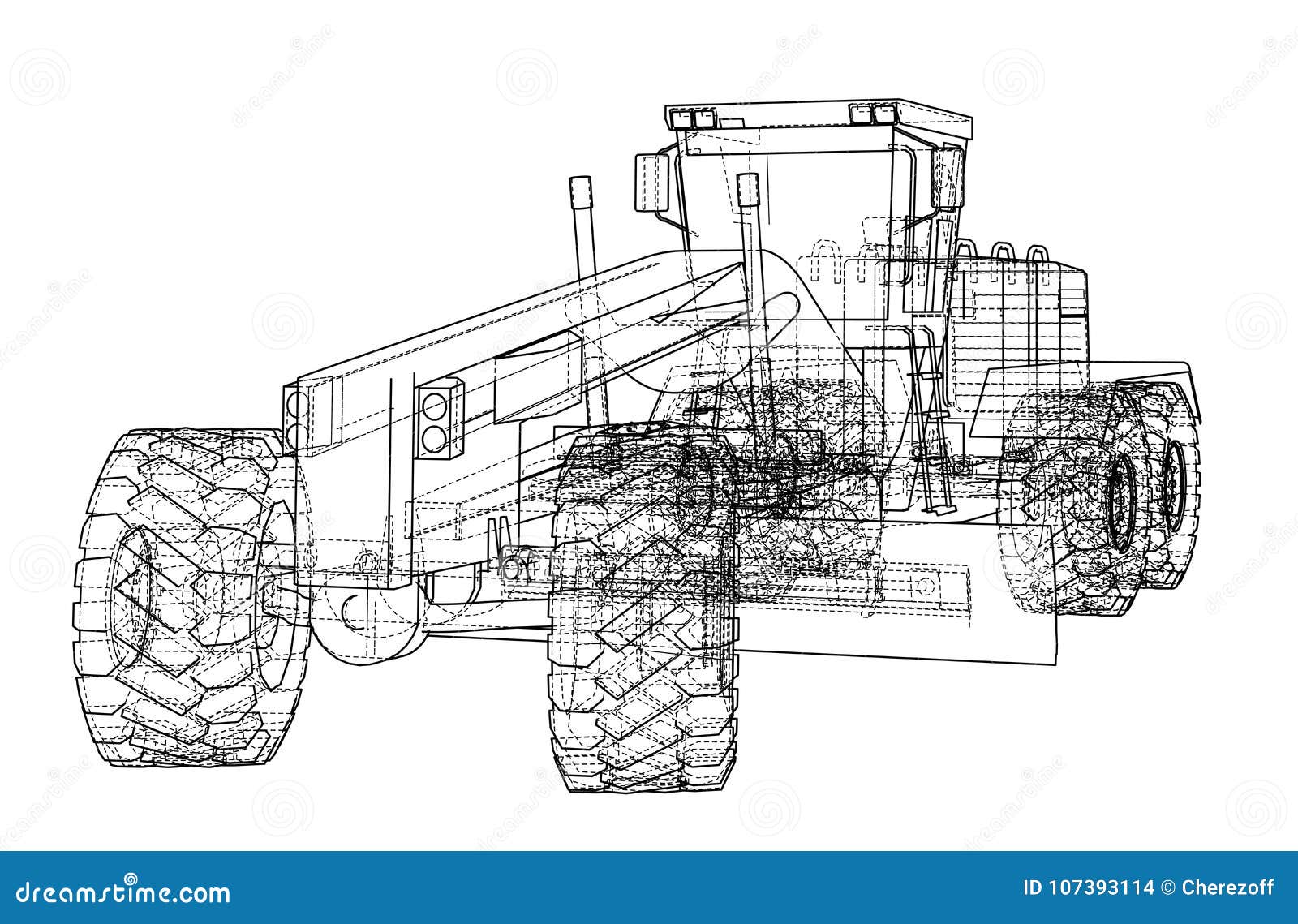 Road grader. Vector stock vector. Illustration of machine - 107393114