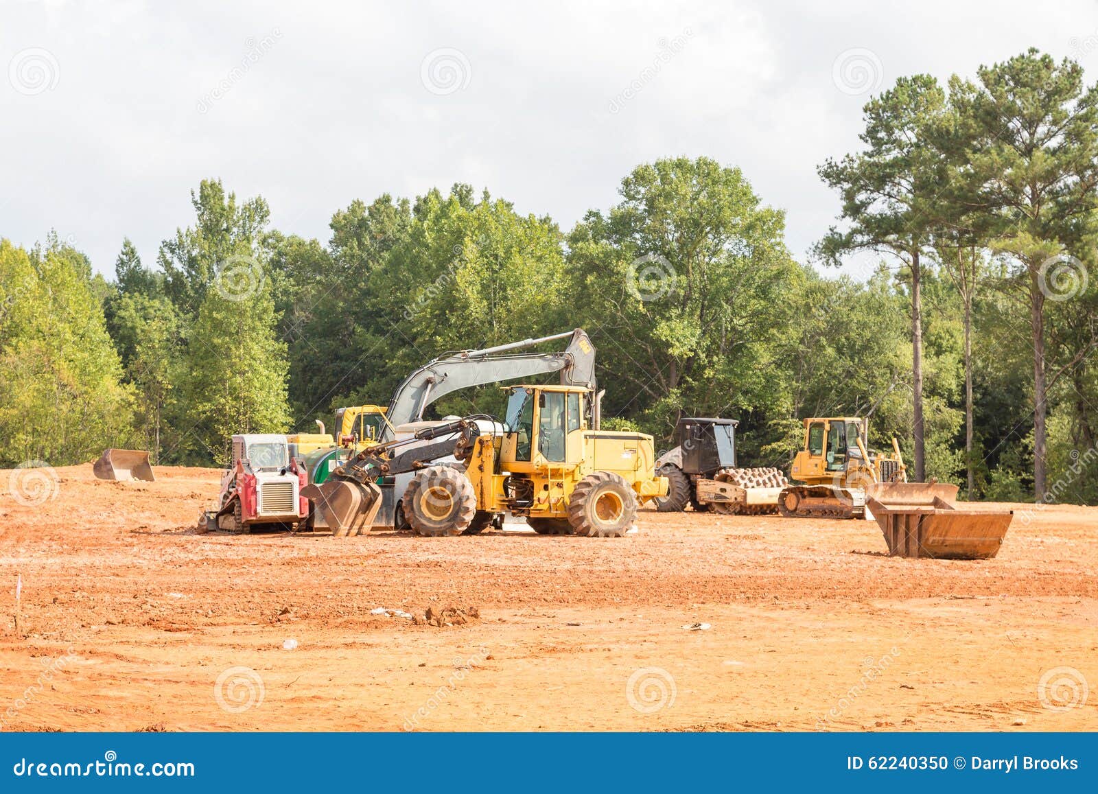 Road Grading Equipment on Site Stock Photo - Image of track, earth ...