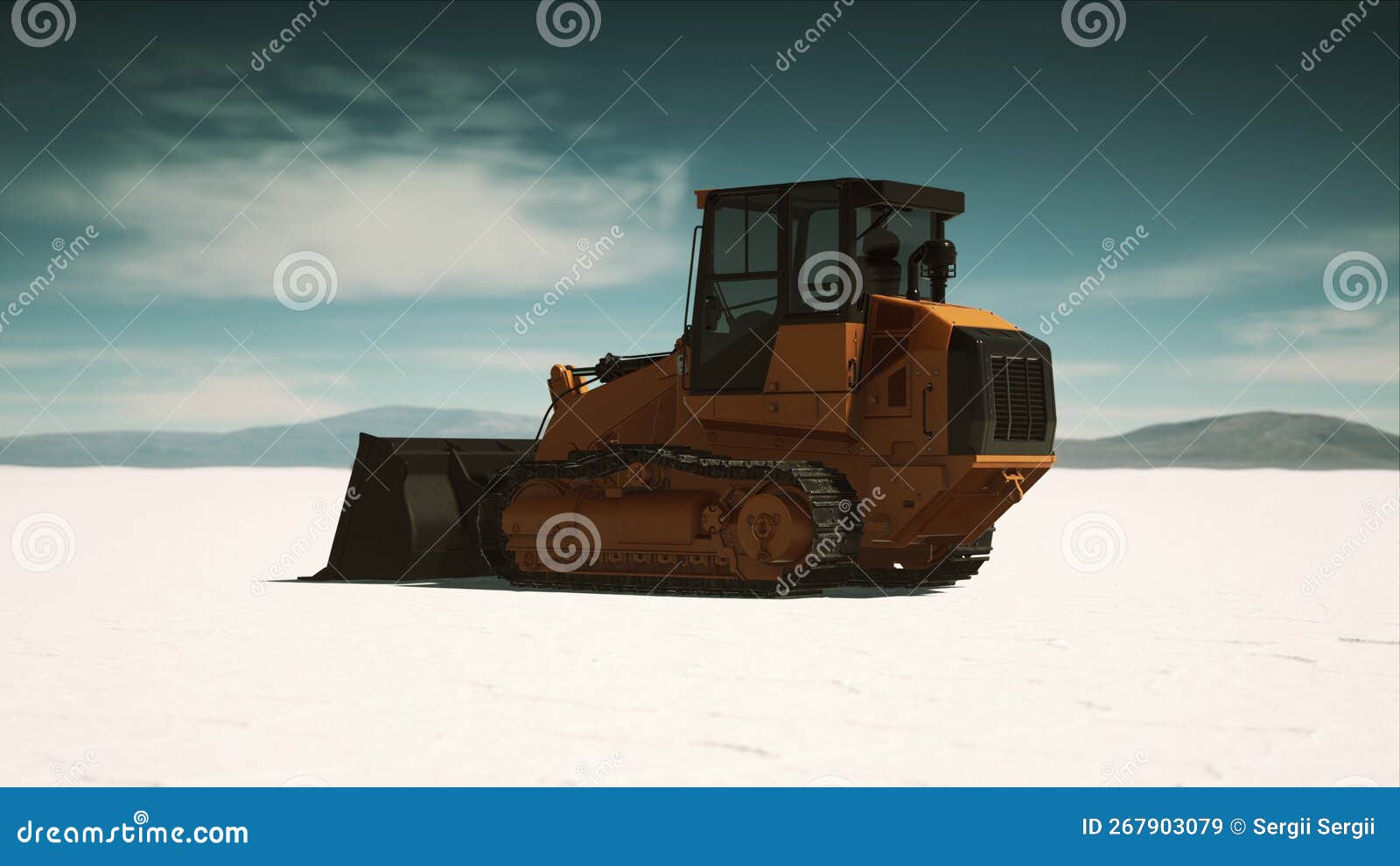 Road Grading Machine on the Salt Desert Road Stock Image - Image of ...