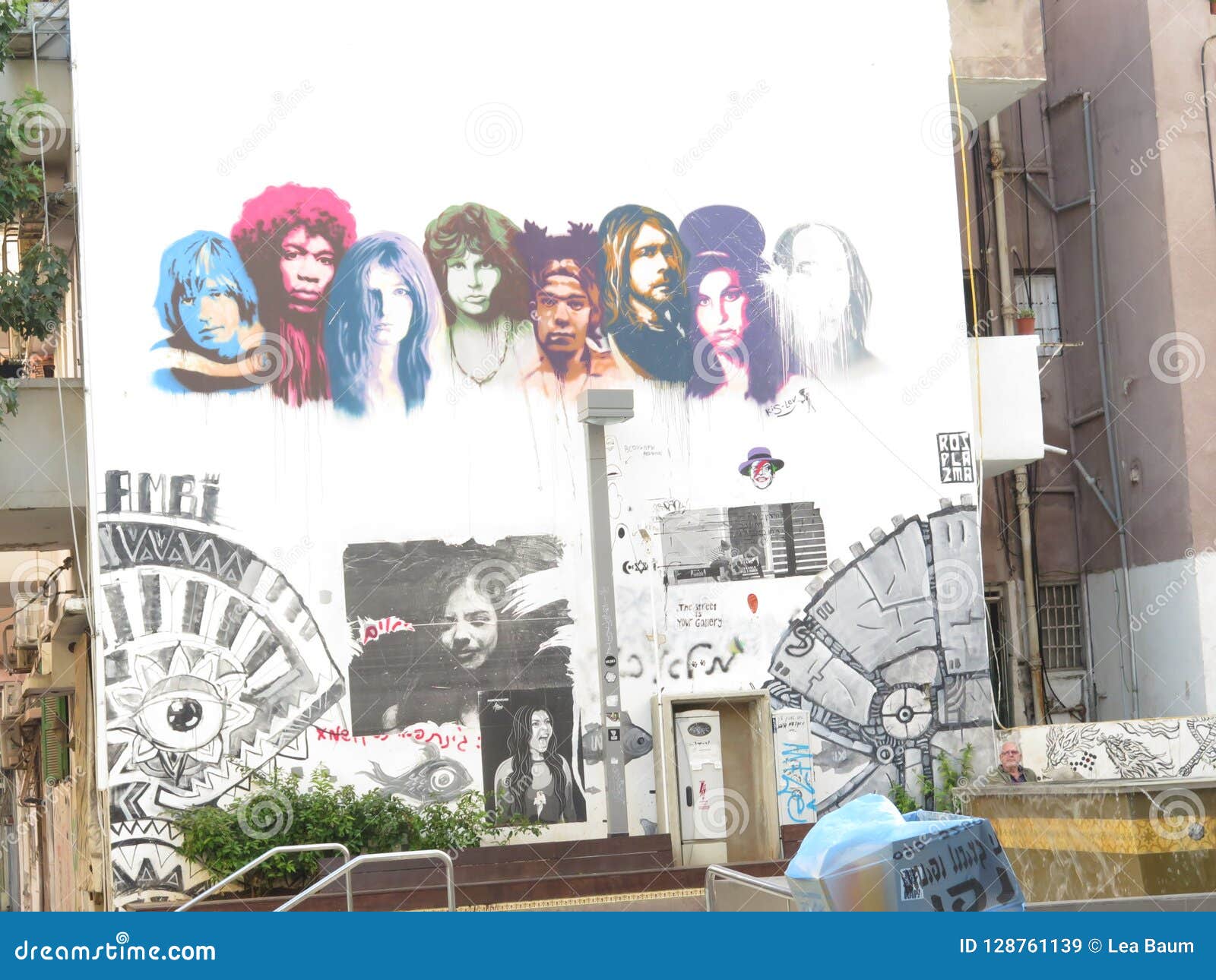 A road with graffiti editorial stock image. Image of design - 128761139