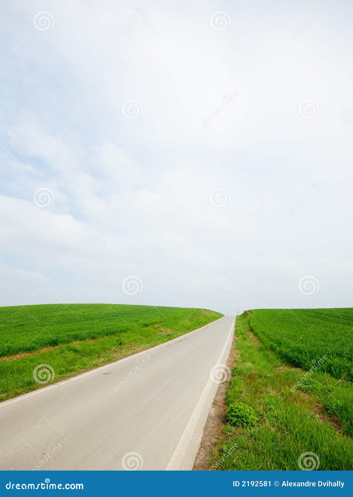 On the Road - Grass and Sky Stock Image - Image of curved, blue: 2192581