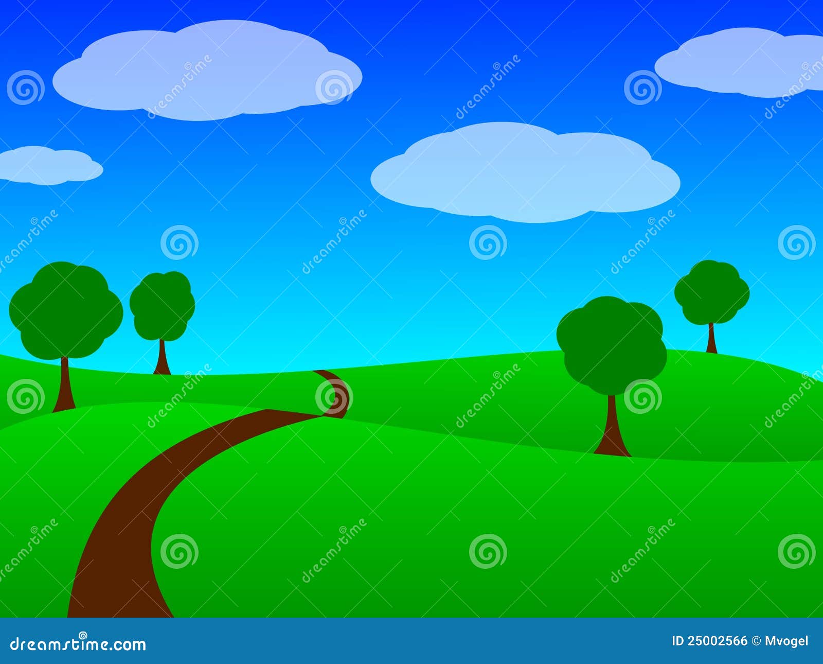 Road Through A Grassy Field Stock Photography | CartoonDealer.com #25002566