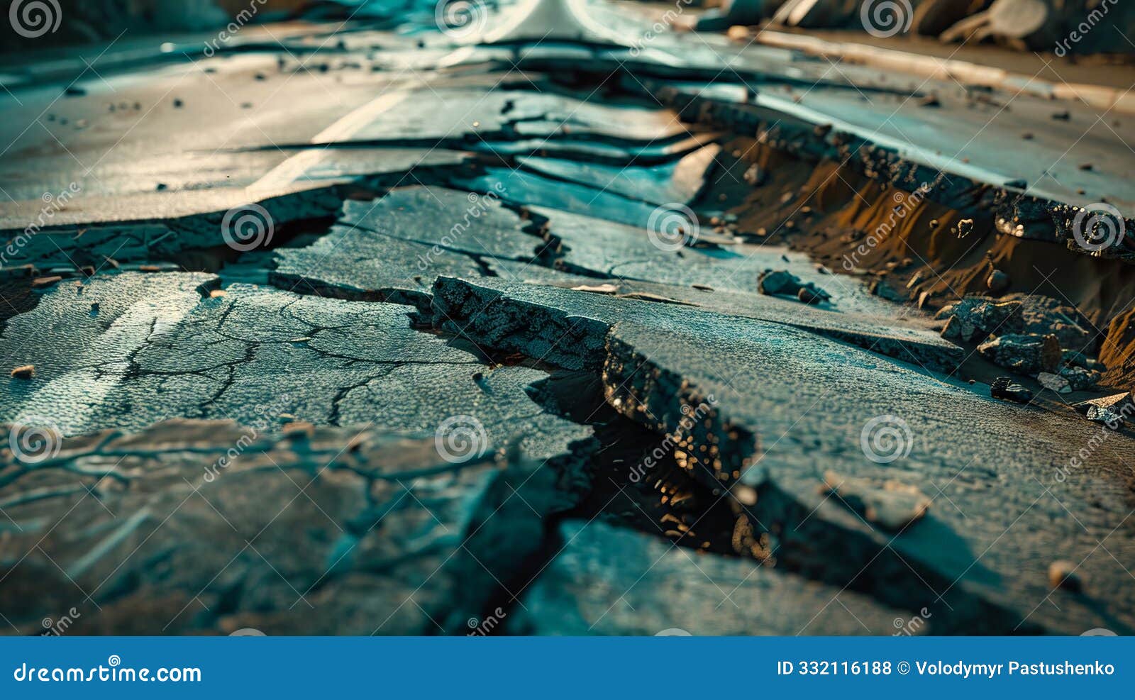 A Road that Has Been Cracked and is Being Repaired Stock Photo - Image ...