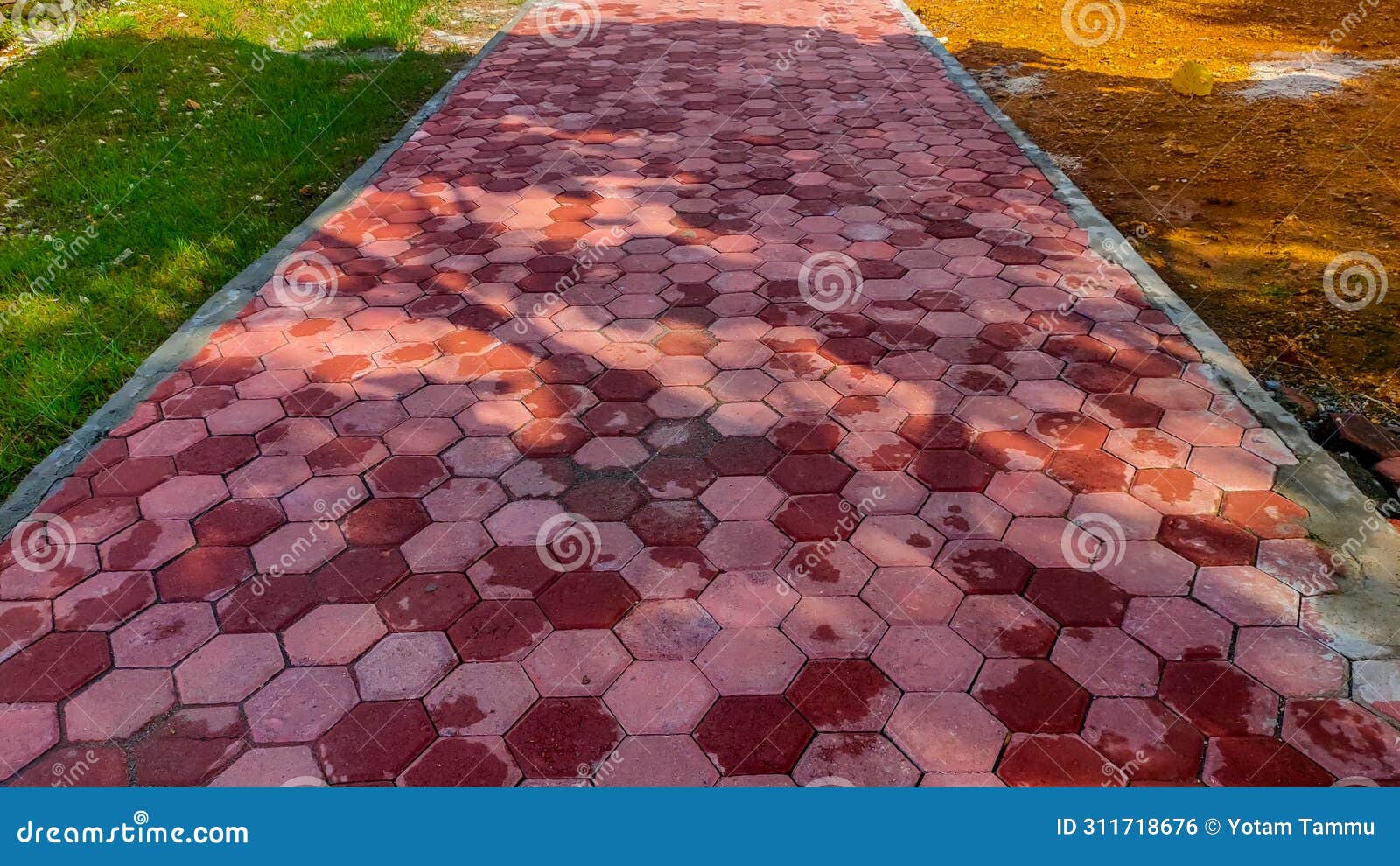 A Road that Has Been Installed with Paving Blocks Stock Photo - Image ...