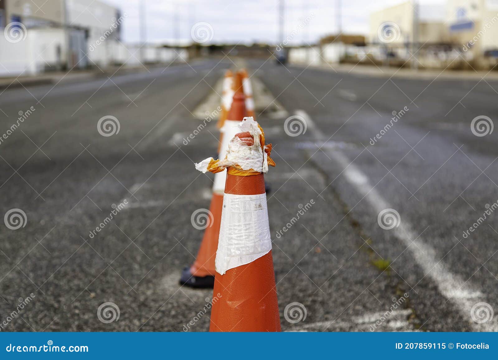 Road hazard cones stock image. Image of barrier, construction - 207859115