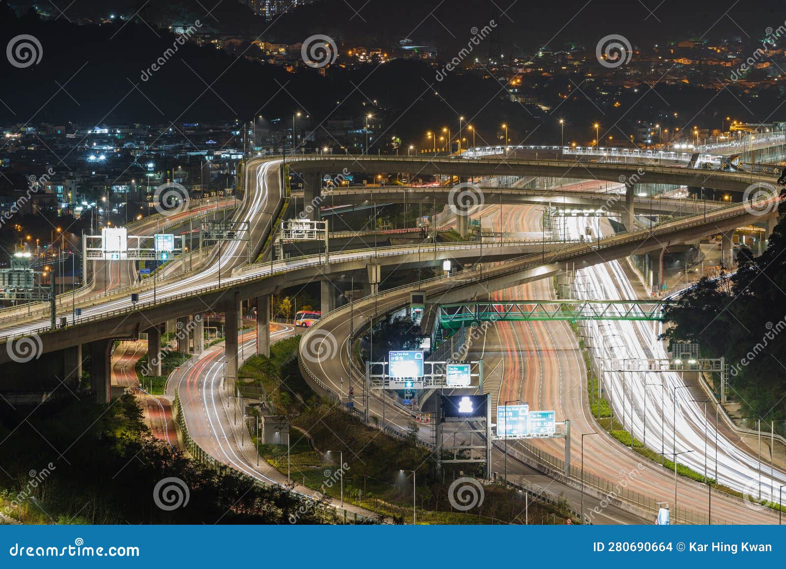 Road with Heavy Traffic with Light Trail Stock Photo - Image of ...