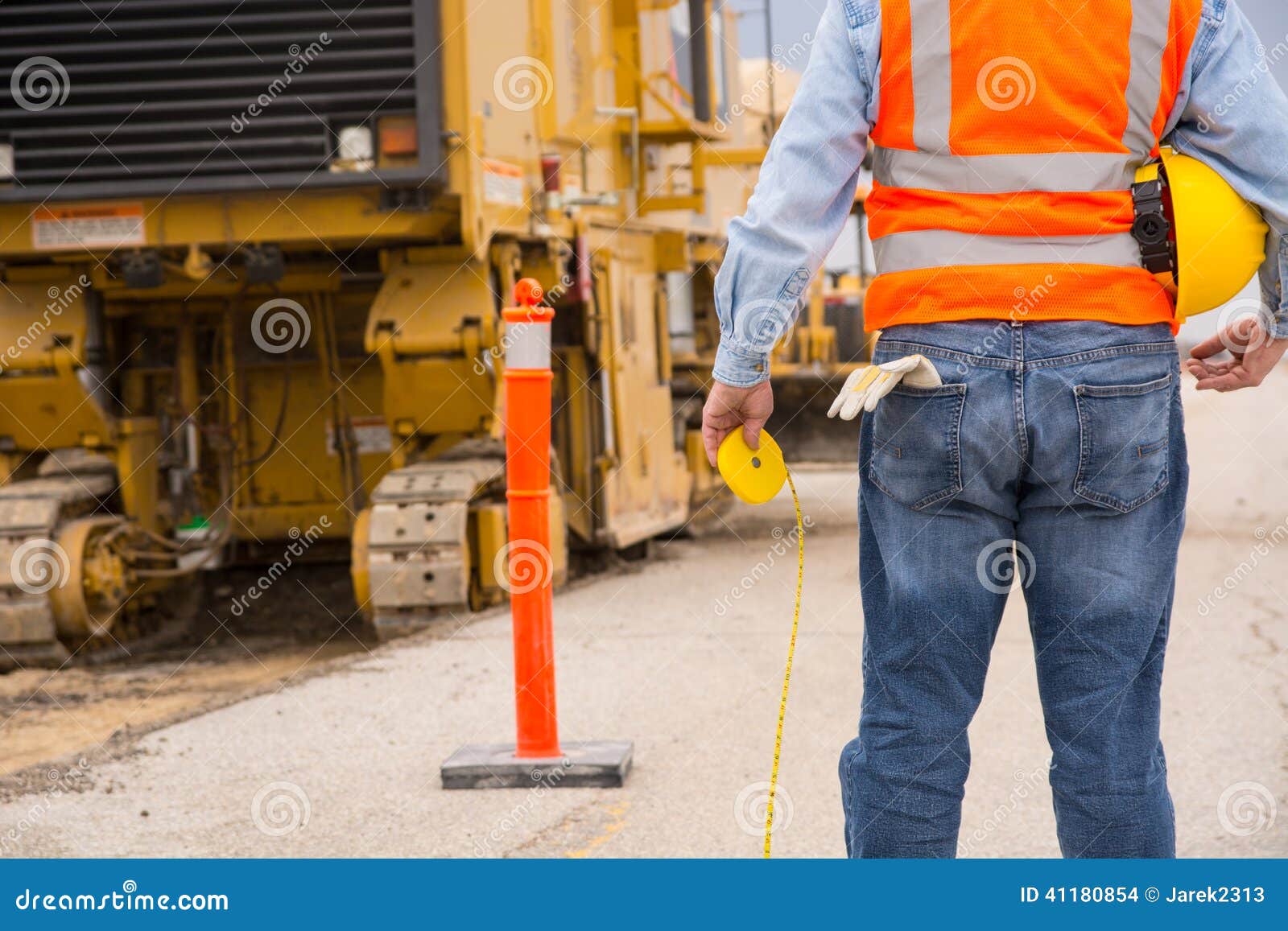 Road Highway Construction Worker Stock Photo - Image of machinery ...