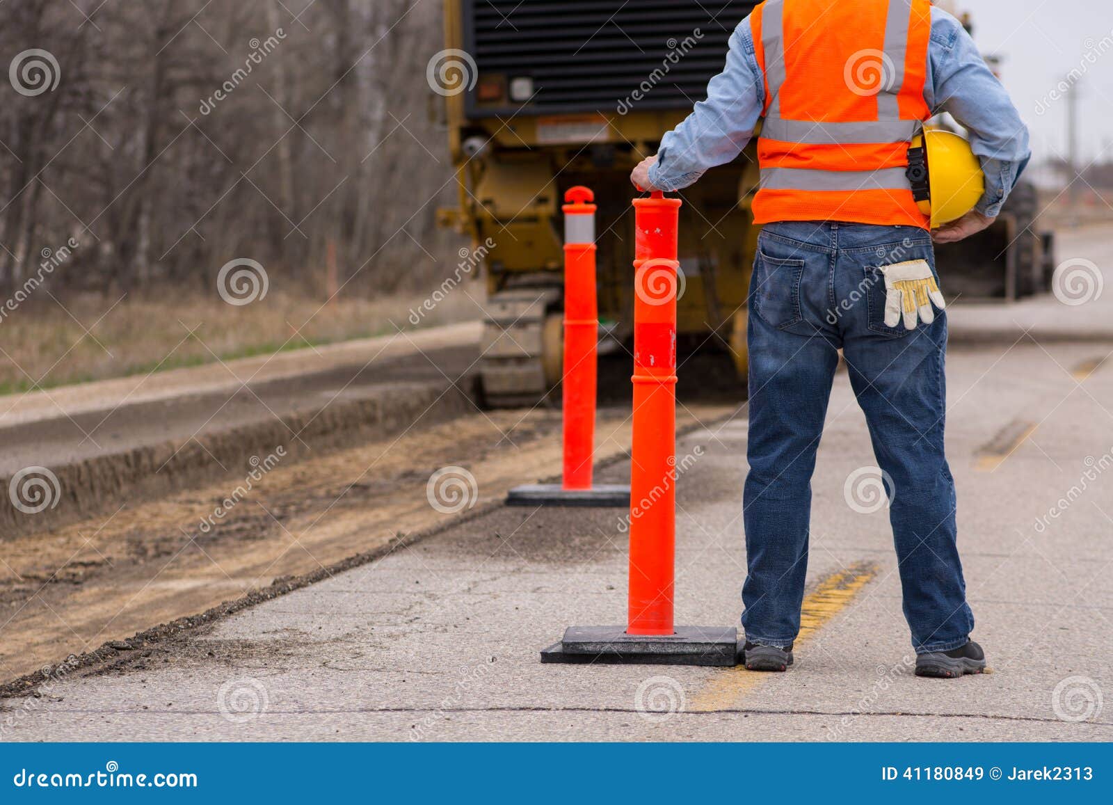 Road Highway Construction Worker Stock Image - Image of hard, worker ...