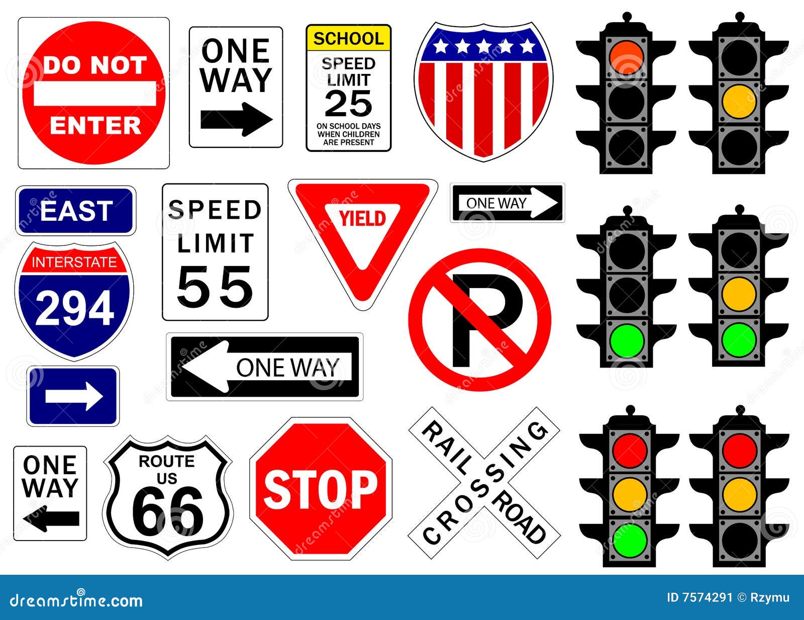 Road and highway signs stock vector. Illustration of background - 7574291