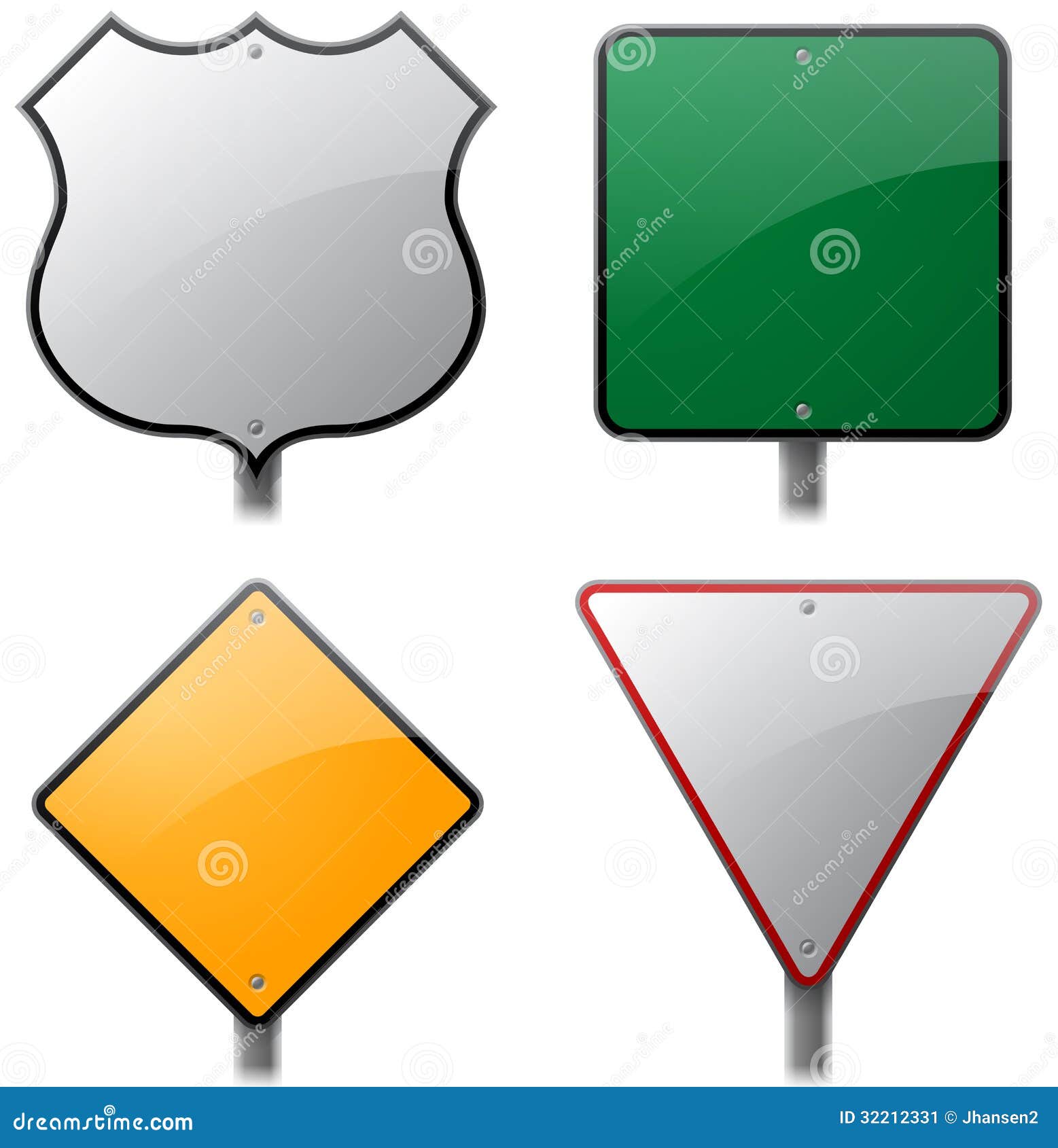 Highway Signs. Green Pointers On The Road, Traffic Control Signs And ...