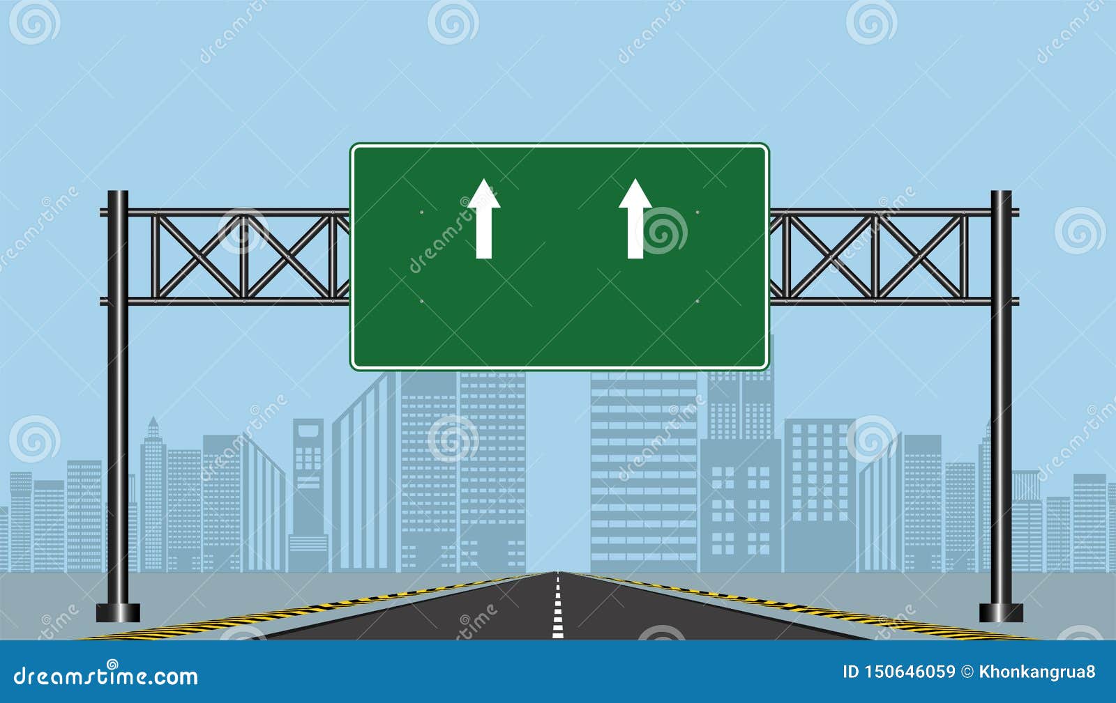 Road Highway Signs,Green Board on Road,Vector Illustration Stock Vector ...