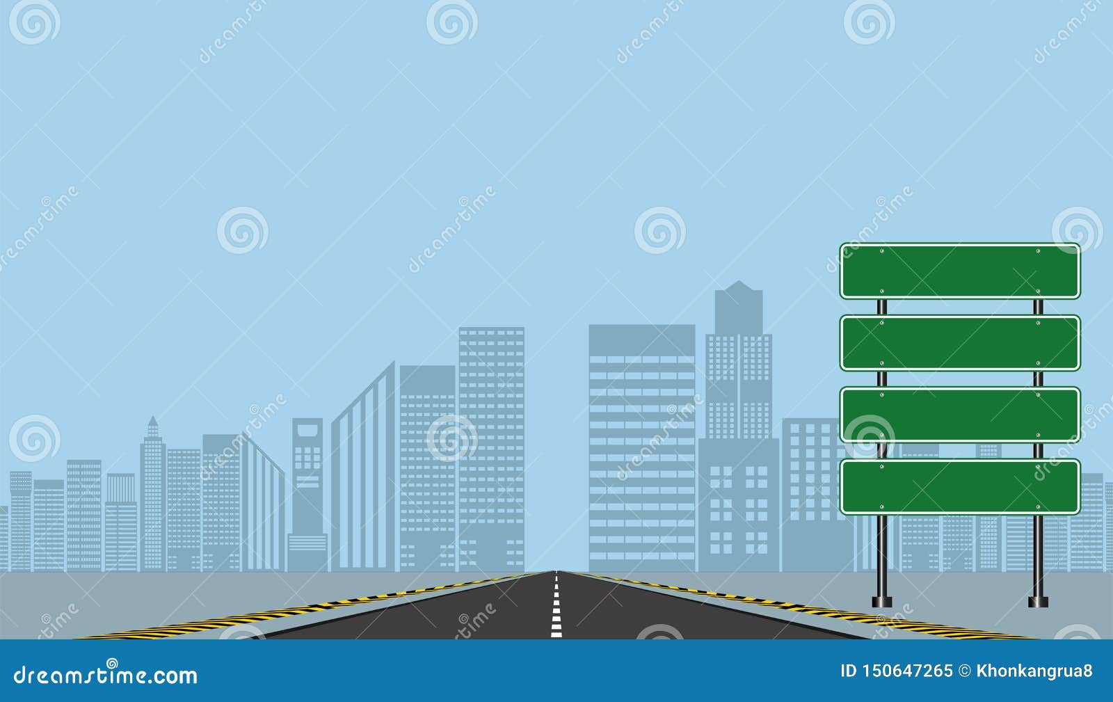 Road Highway Signs,Green Board on Road,Vector Illustration Stock Vector ...