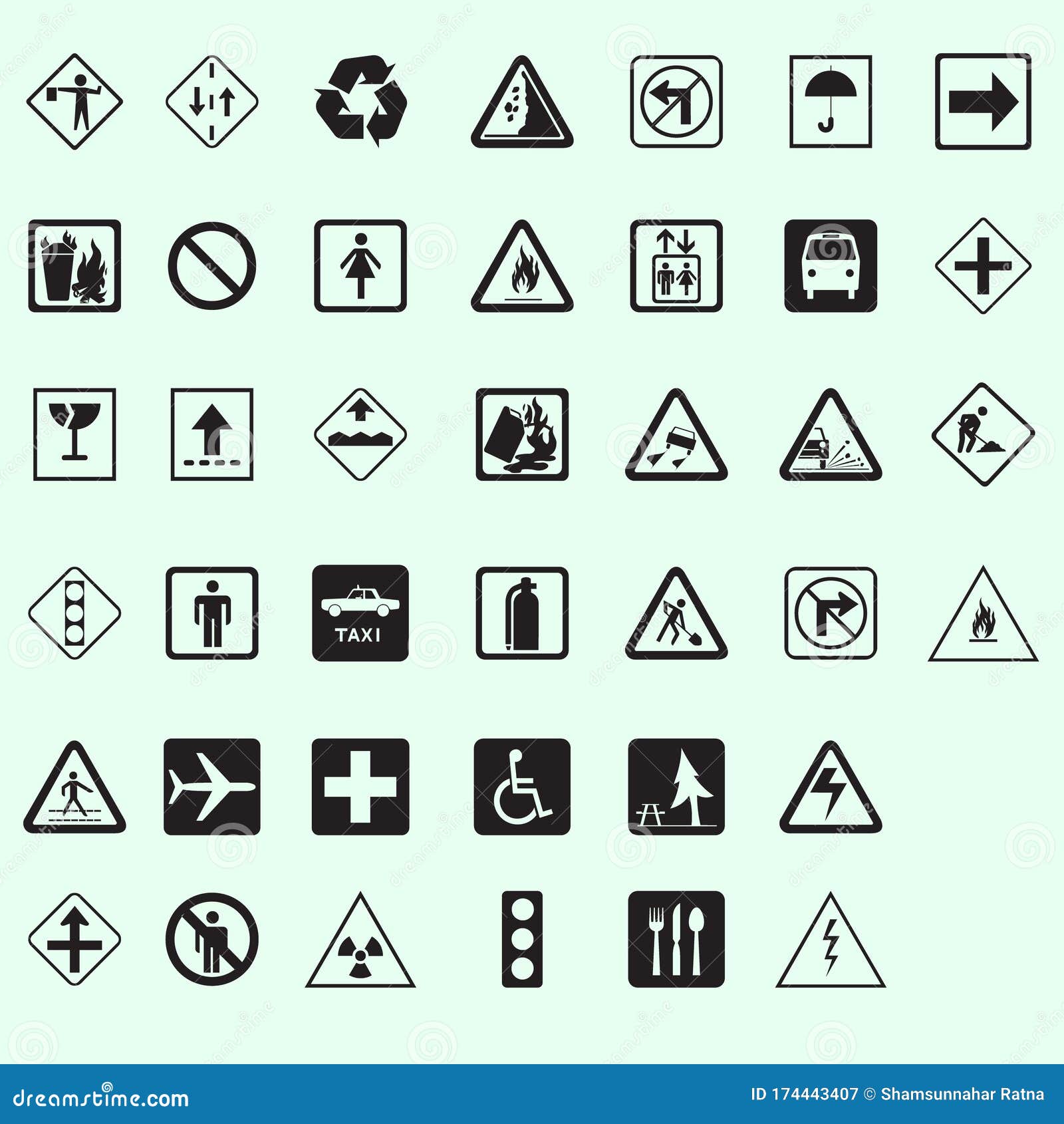 Road and Highway Sing and Symbol Stock Vector - Illustration of road ...