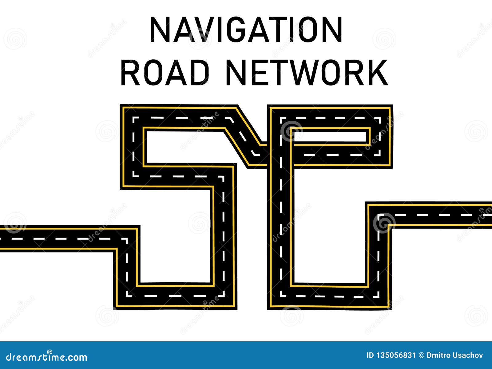 Road. Highway Stylized Inscription 5 G. Illustration Stock Vector ...