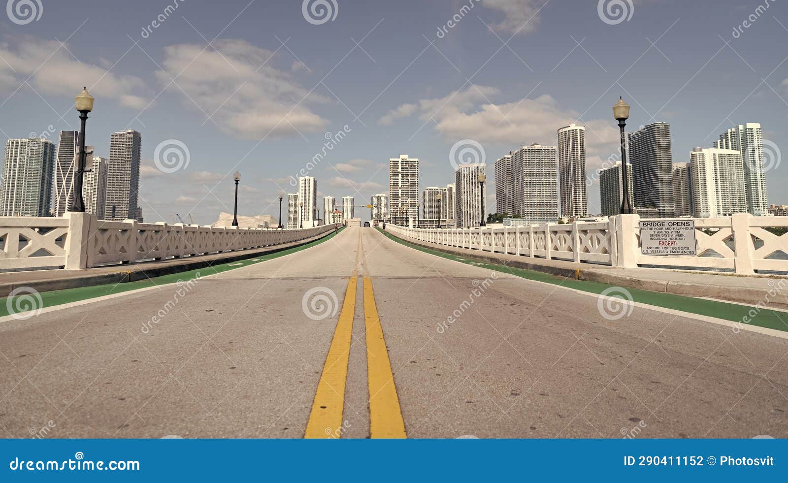 Road Highway with View on Florida Skyscrapers Stock Photo - Image of ...