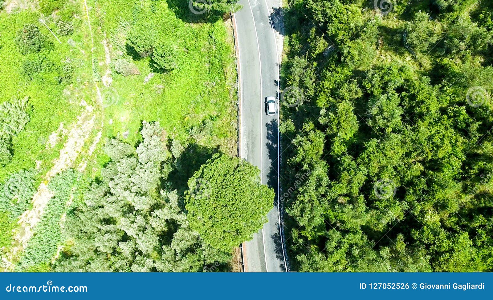 Road on the Hill, Aerial View Stock Photo - Image of asphalt, winding ...
