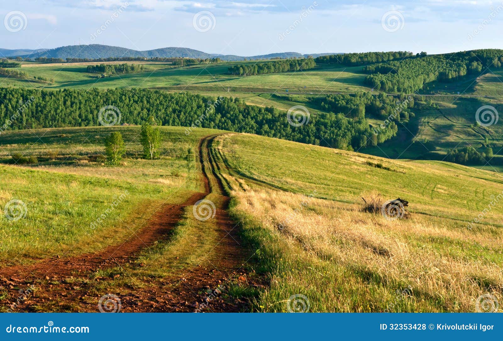 The road in the hills stock photo. Image of scene, field - 32353428