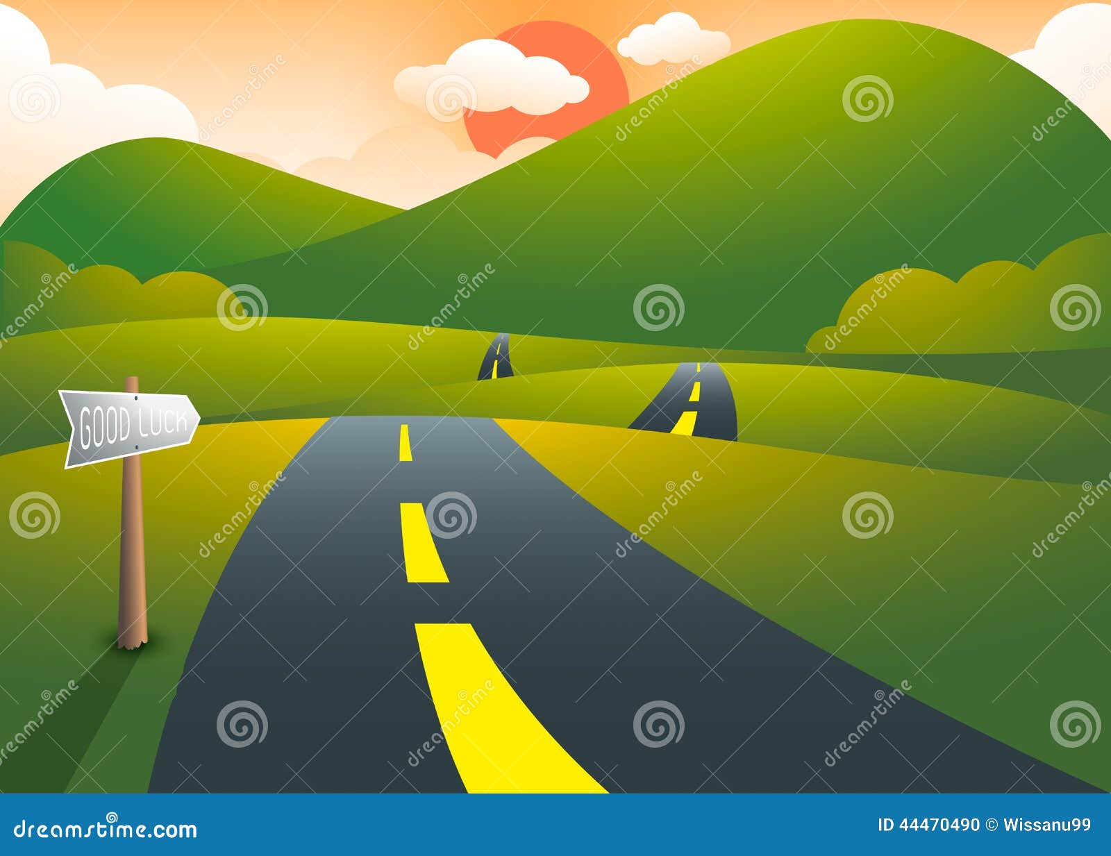 Mountain Sunset Vector Background | CartoonDealer.com #273195353