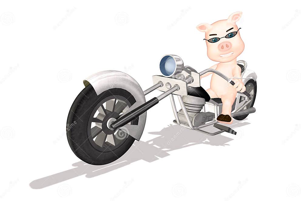 Road Hog stock illustration. Illustration of swine, motorcycle - 2445649