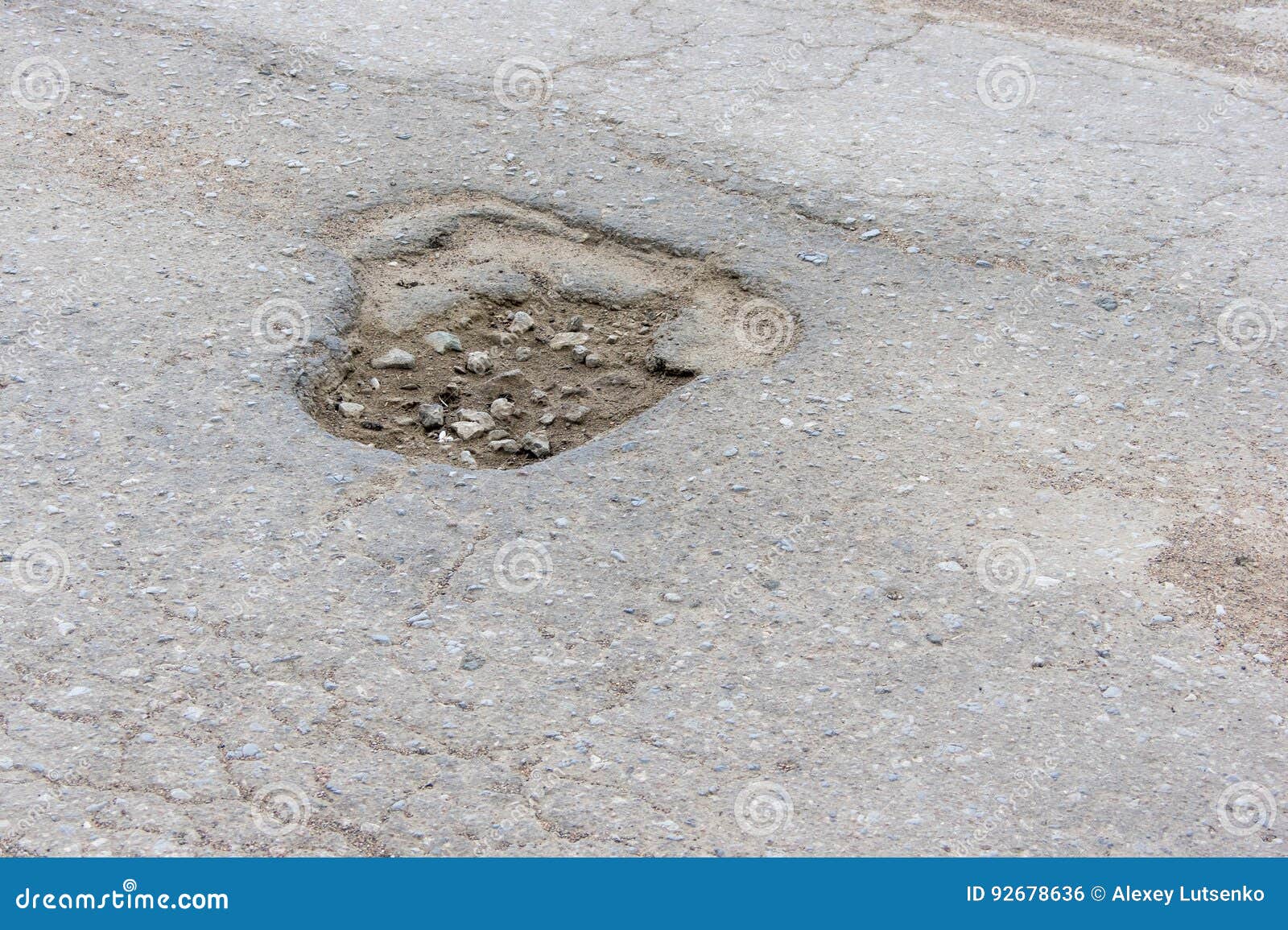 Road hole stock photo. Image of hole, road, crack, potholes - 92678636