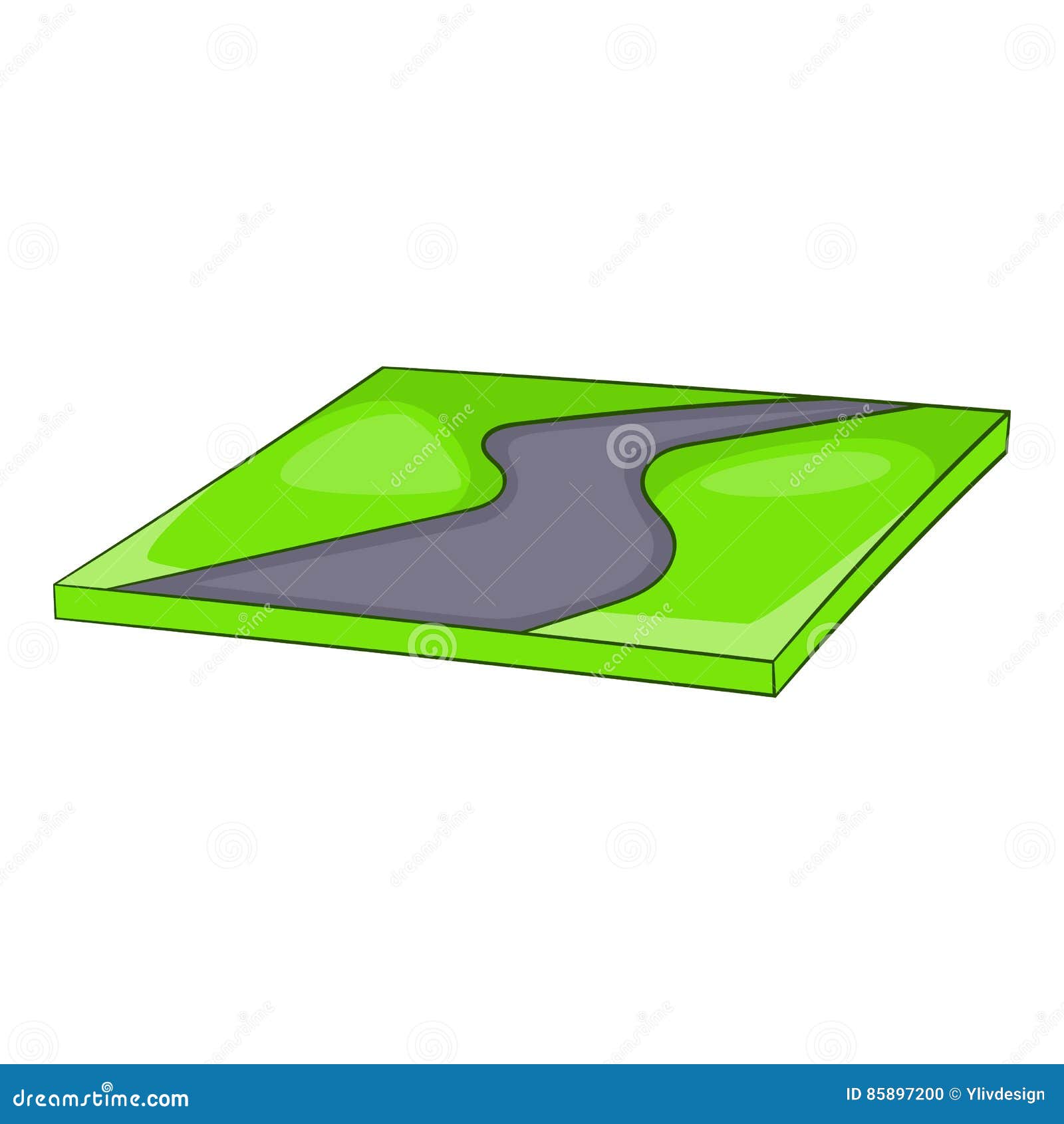 Road icon, cartoon style stock vector. Illustration of park - 85897200