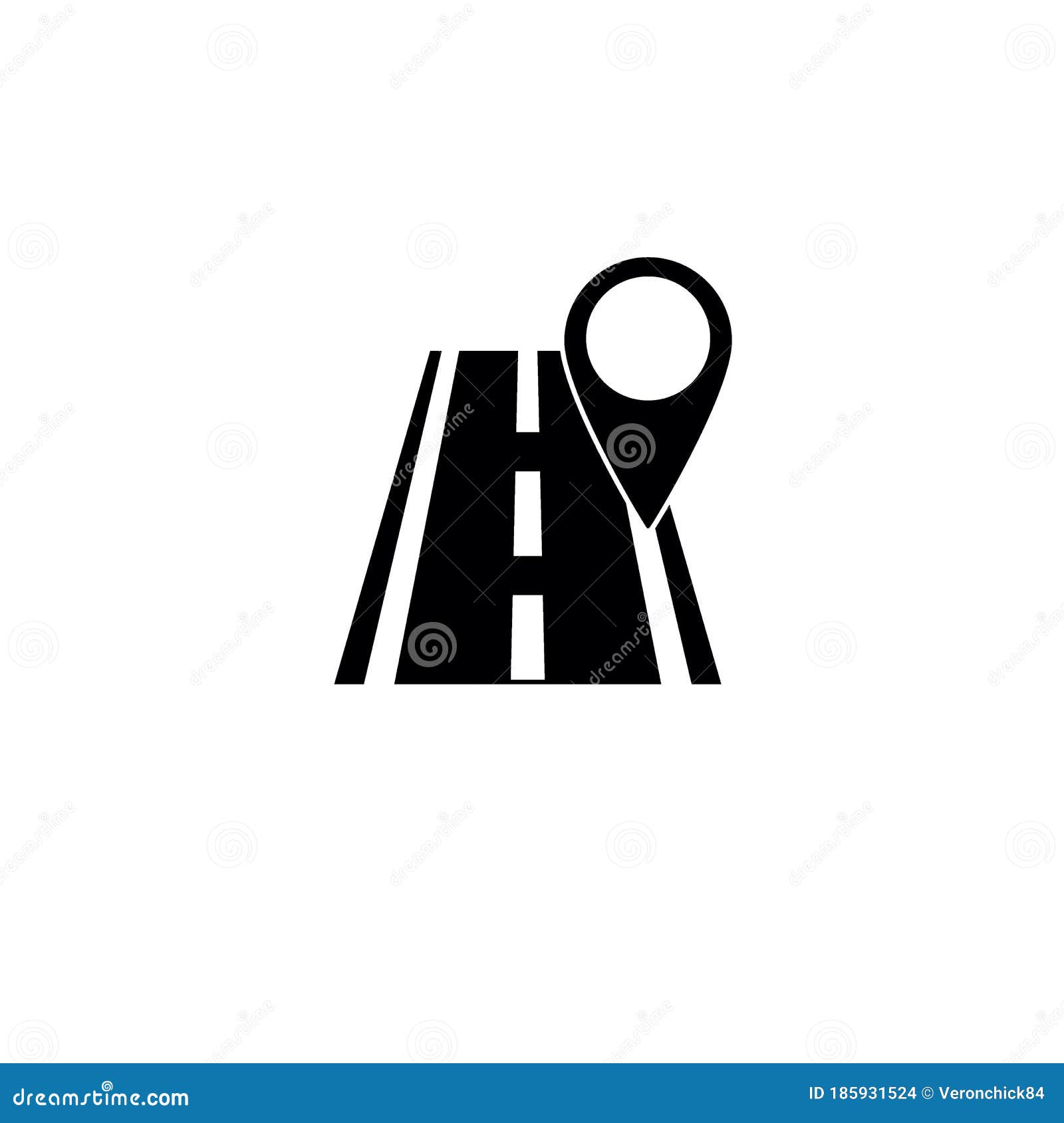 Road Icon with Gps Icon. Black Vector Stock Vector - Illustration of ...