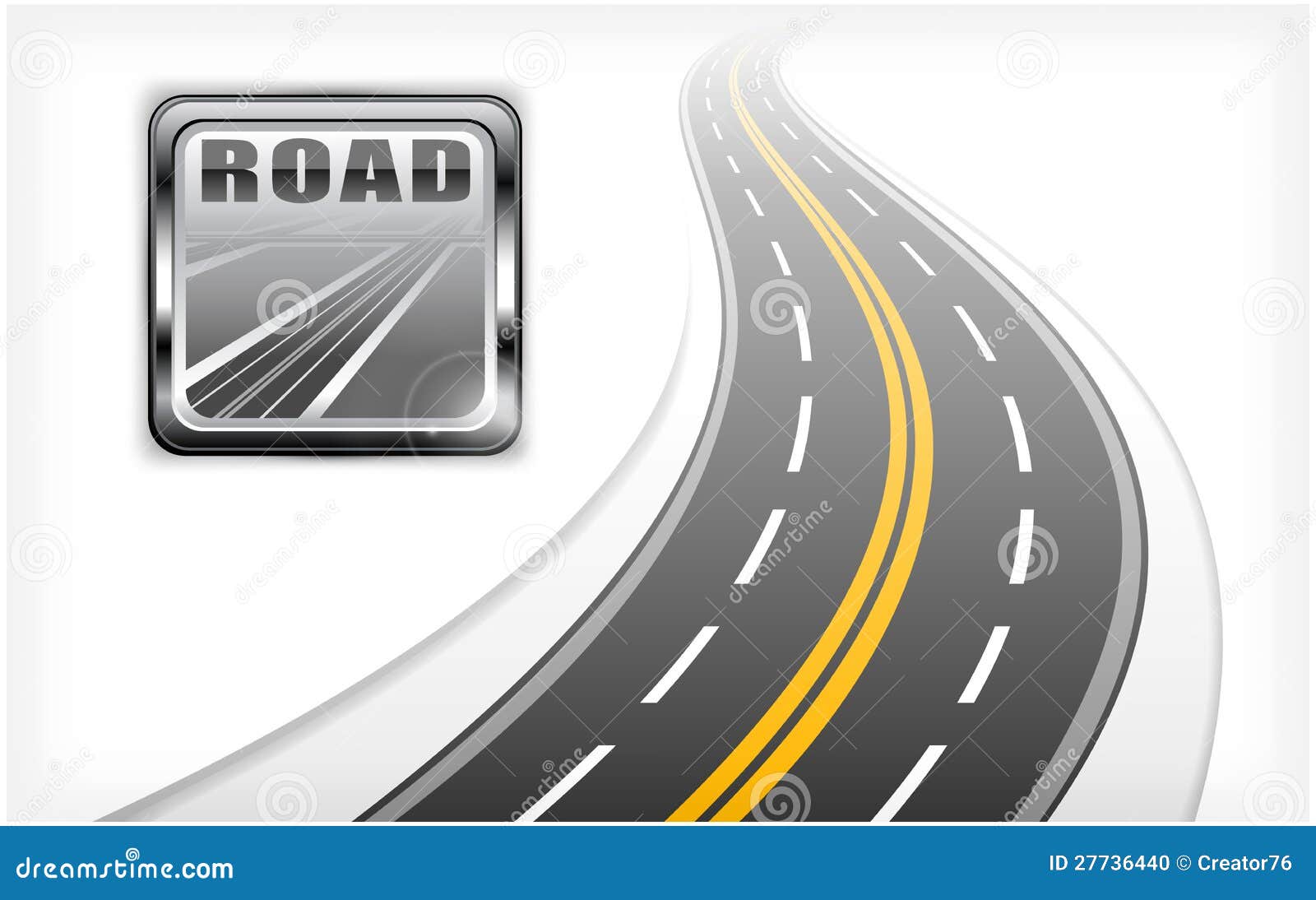 Road icon with highway stock vector. Illustration of vector - 27736440
