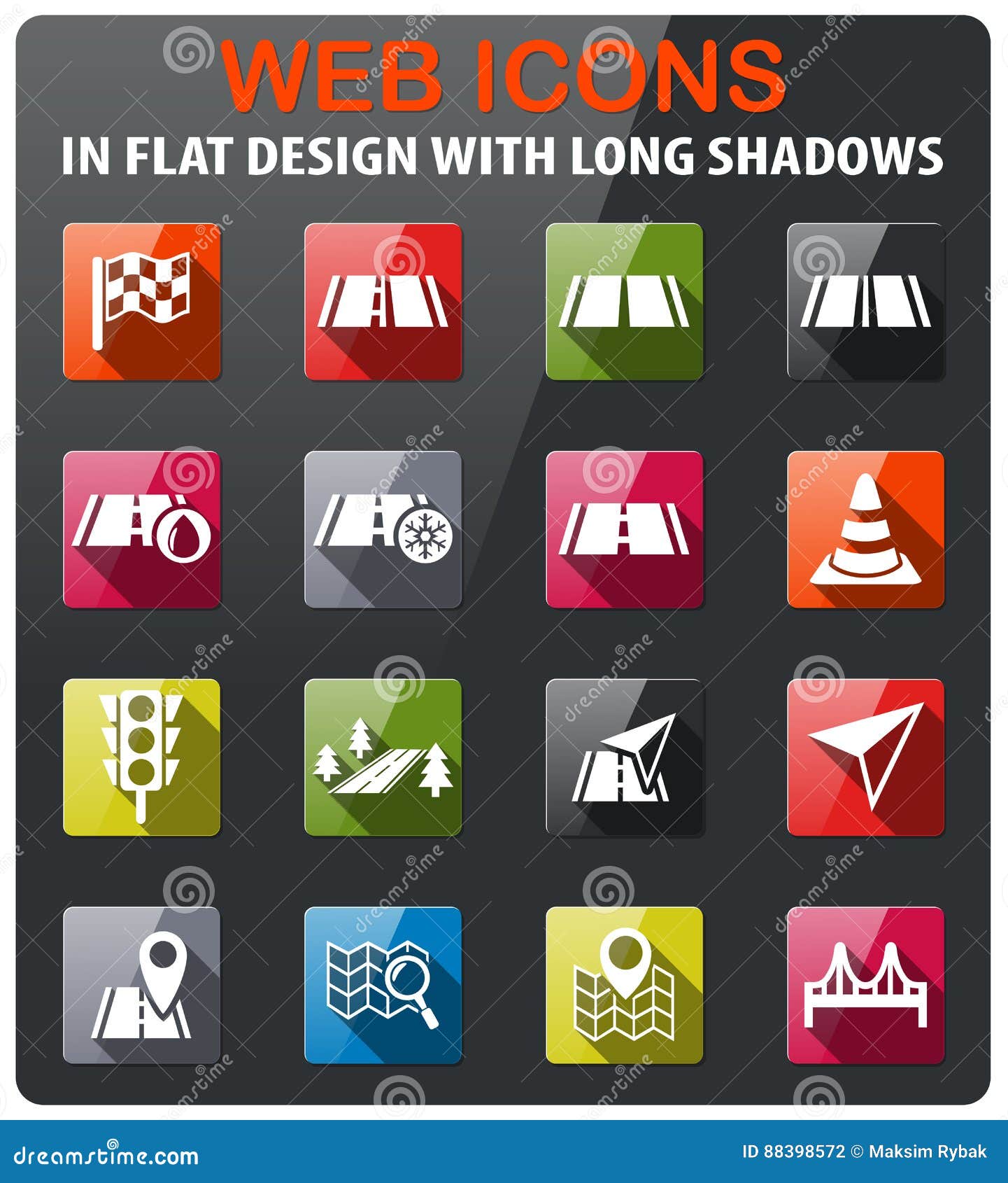 Road icon set stock illustration. Illustration of light - 88398572