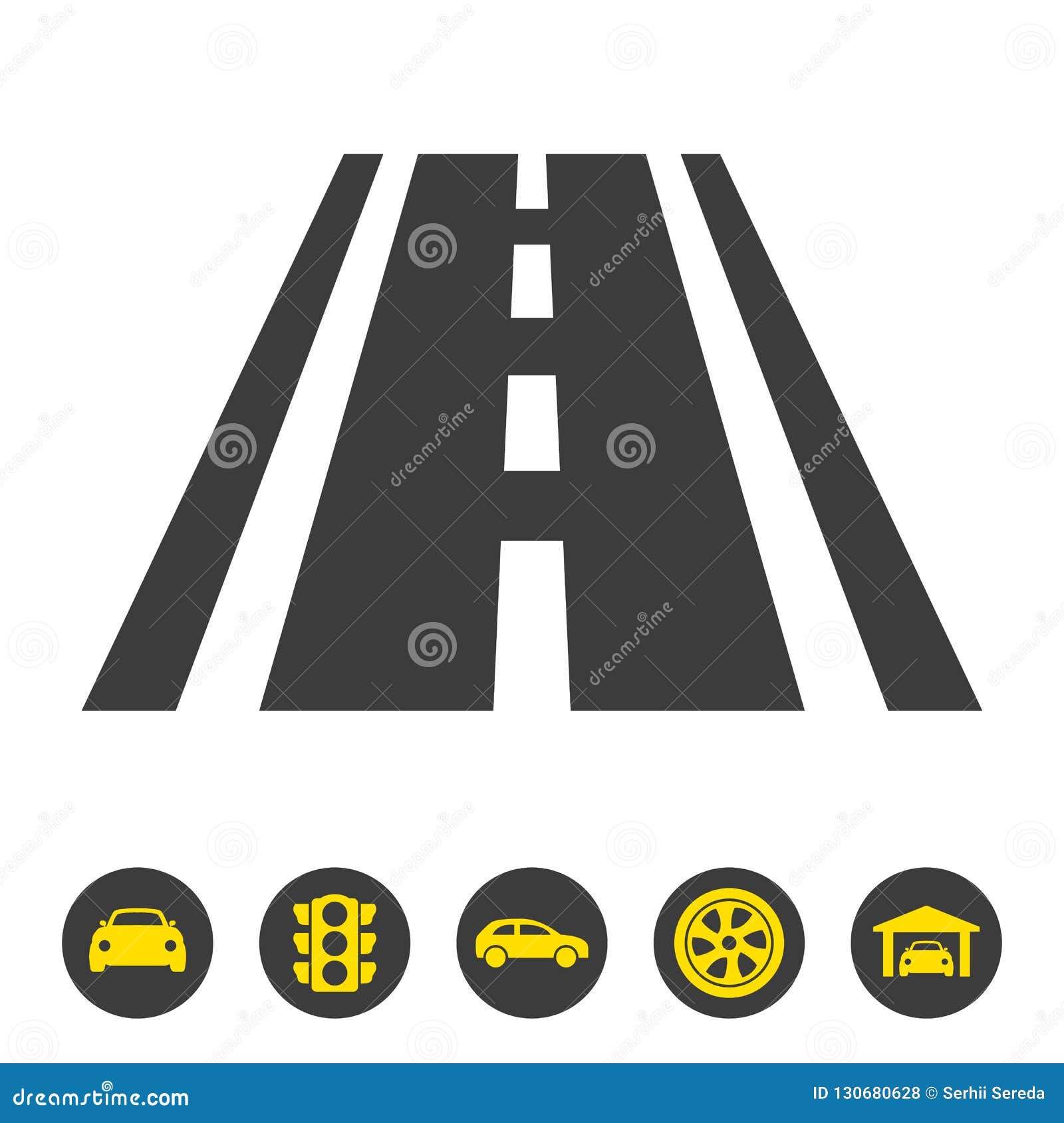 Road Icon on White Background. Stock Illustration - Illustration of ...