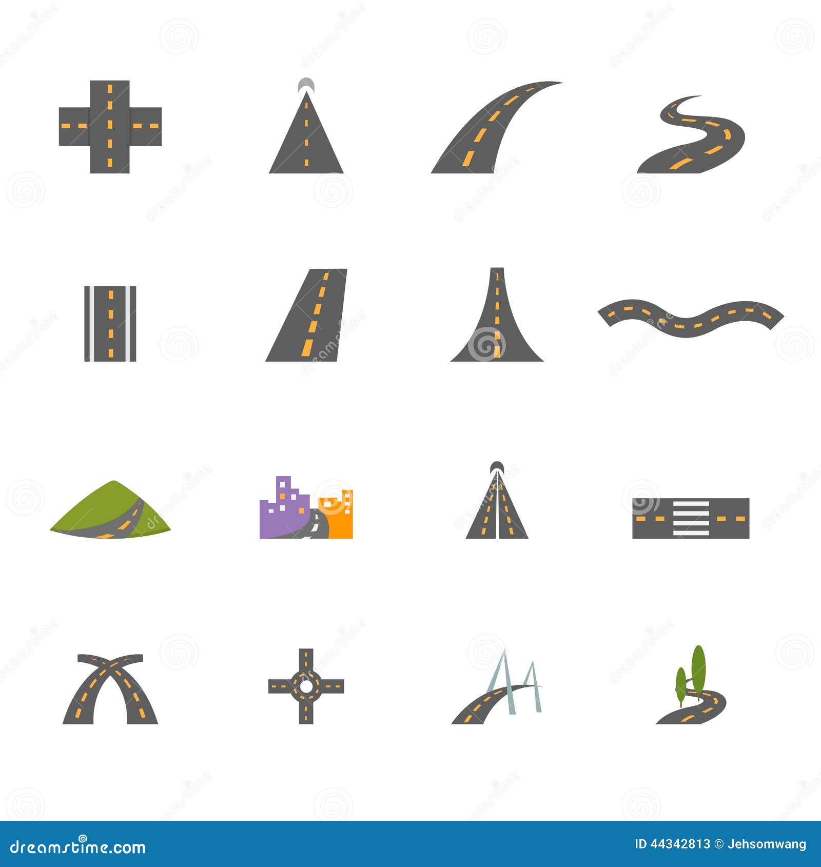Road Icons With Transport Silhouette Royalty-Free Stock Image ...