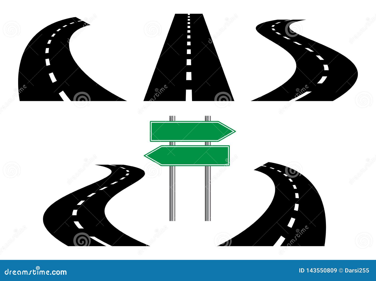 Road Icons, Isolated on White Background, Vector Illustration. Stock ...