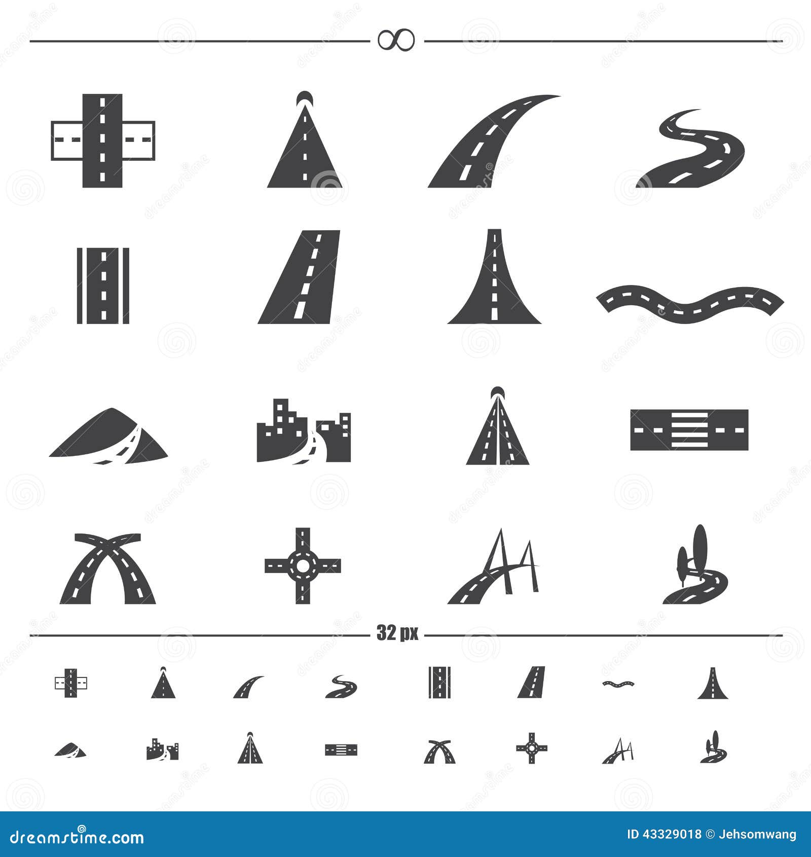 Road Icons With Transport Silhouette Royalty-Free Stock Image ...